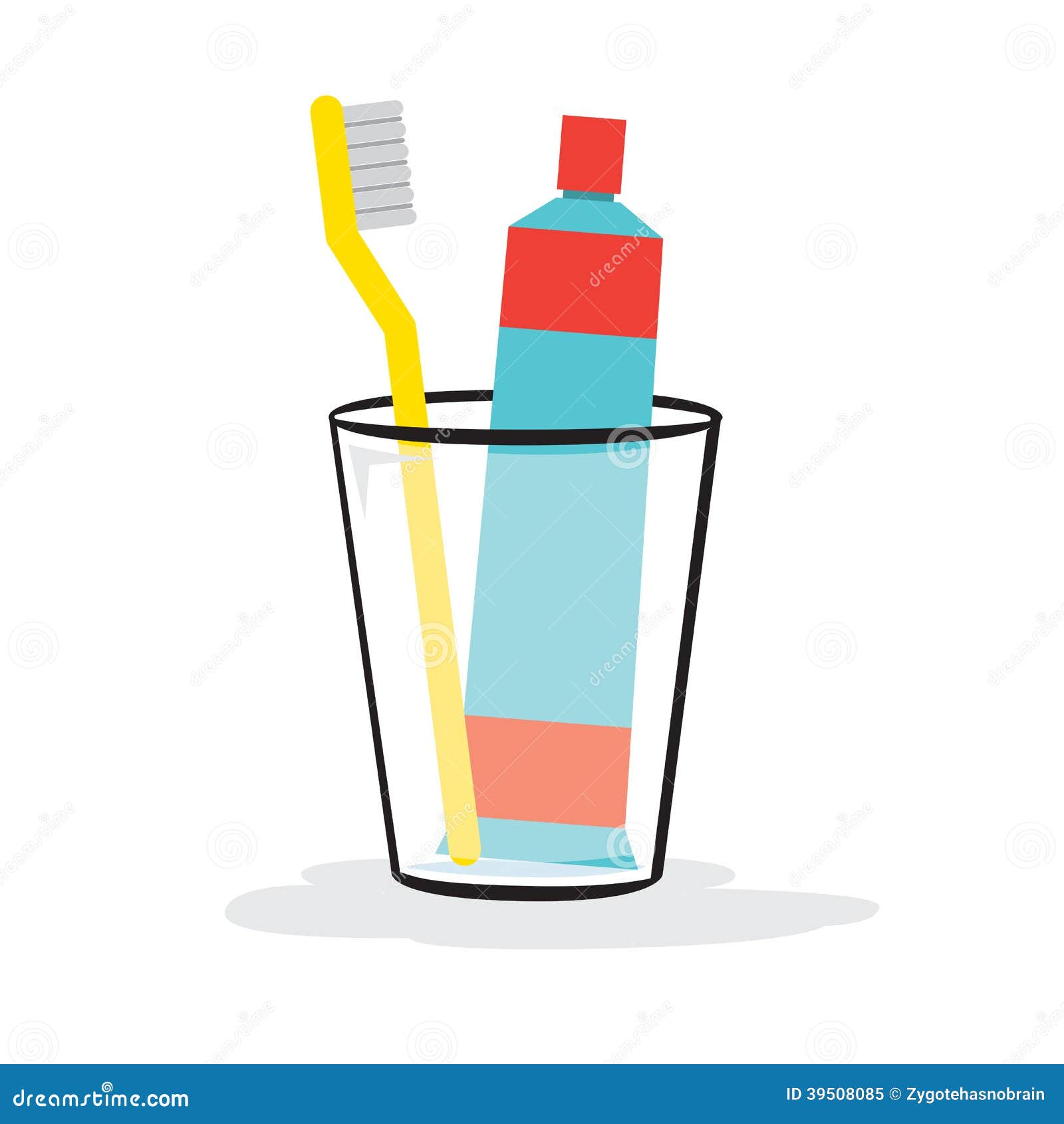 Toothpaste And Toothbrush Cartoon Vector | CartoonDealer.com #27365893