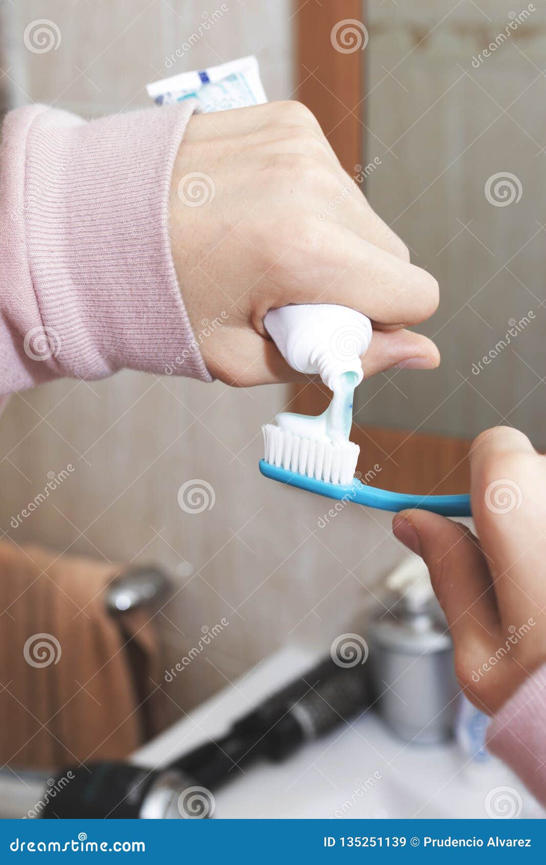 Toothpaste and toothbrush stock image. Image of dental - 135251139