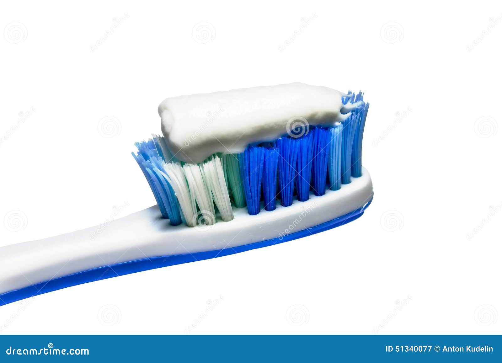 Toothpaste on the Toothbrush Isolated on White Background Stock Image ...
