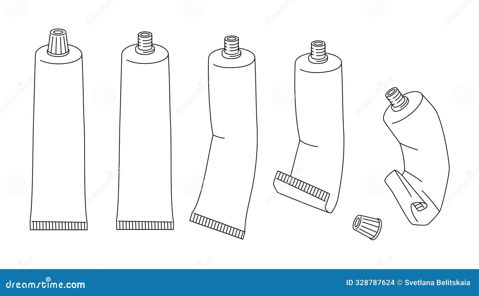 Toothpaste Tube Different Stages Stock Illustration - Illustration of ...