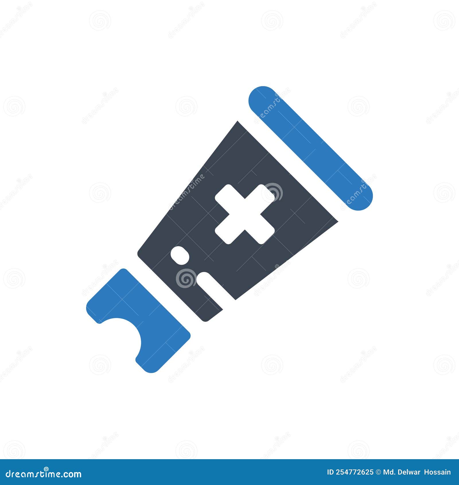 Toothpaste tube icon stock vector. Illustration of hygiene - 254772625