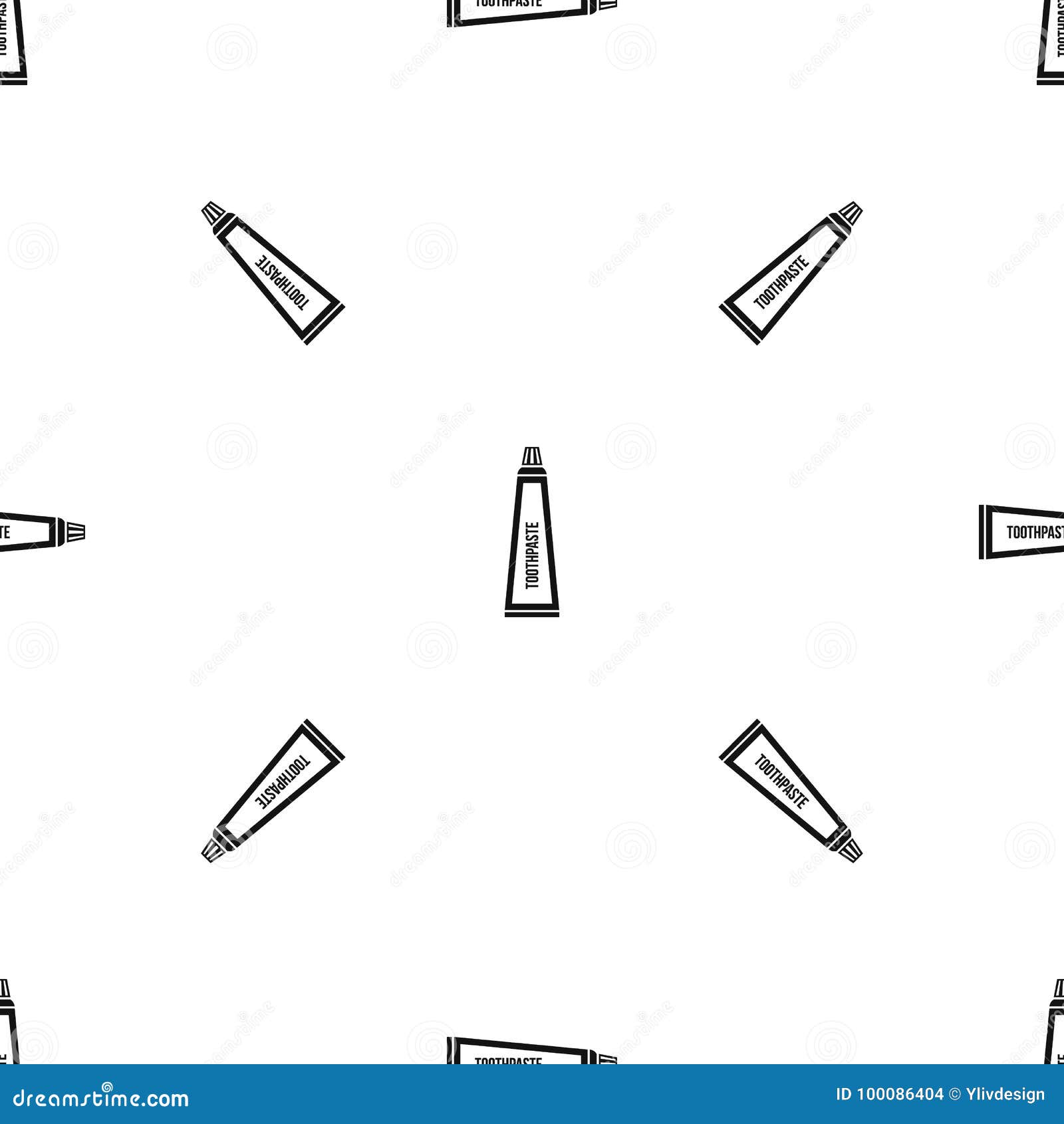 Toothpaste in Tube Pattern Seamless Black Stock Vector - Illustration ...