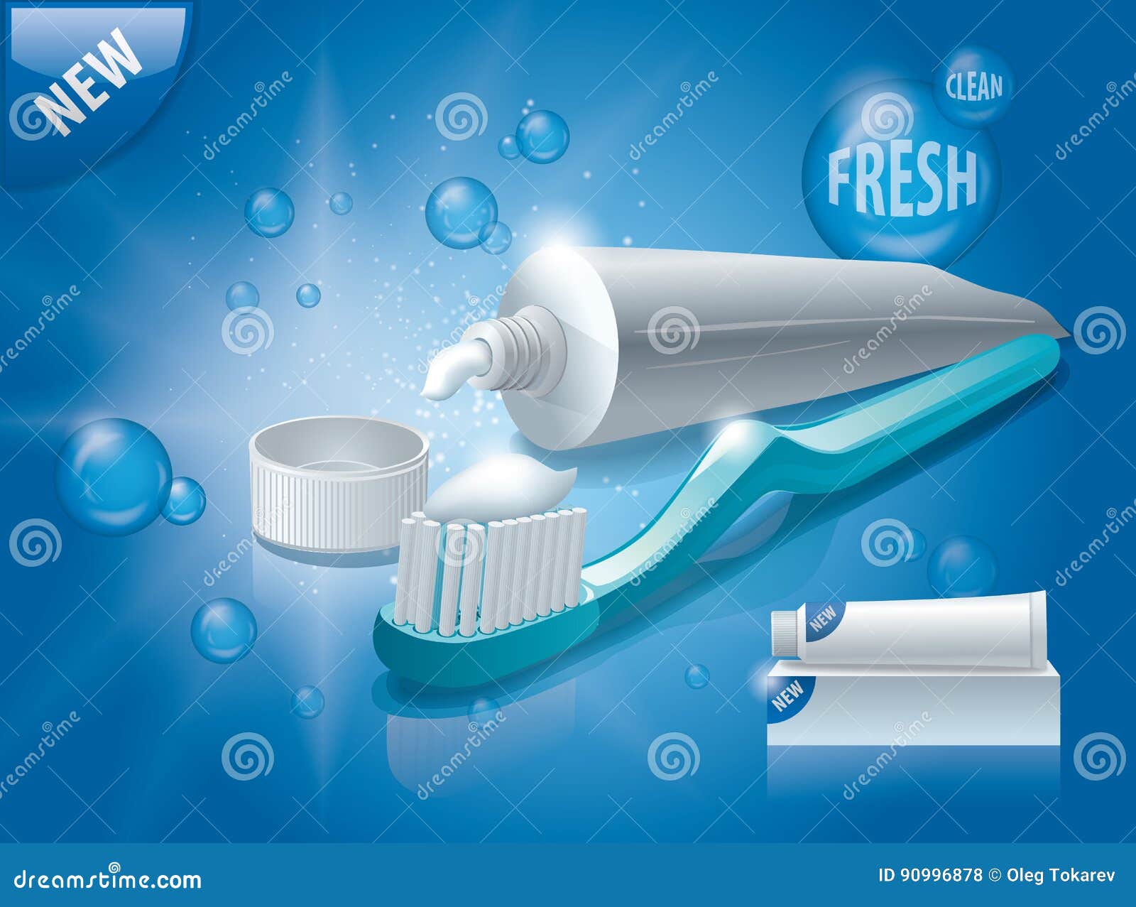 Toothpaste Tube and Toothbrush Advertising Stock Illustration ...