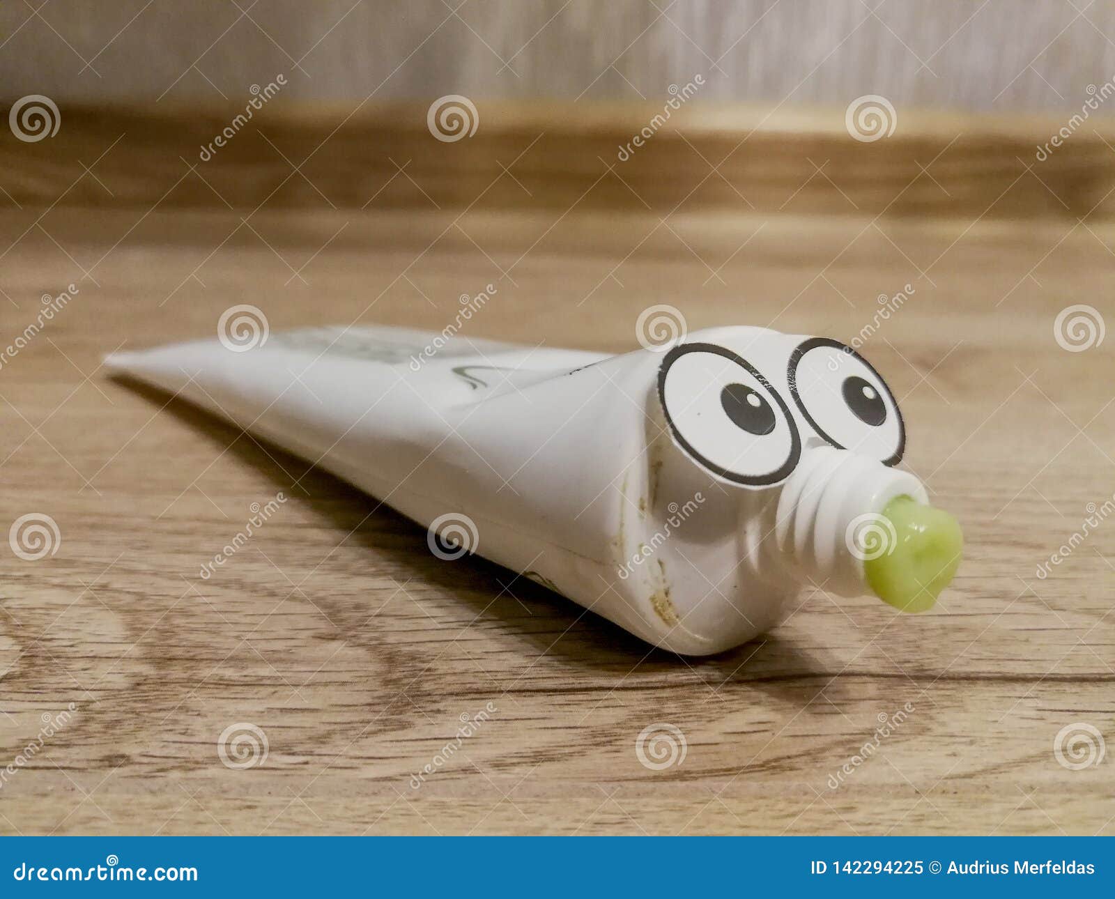 Toothpaste Tuber with Sticked Crazy Eyes Stock Image - Image of funny ...