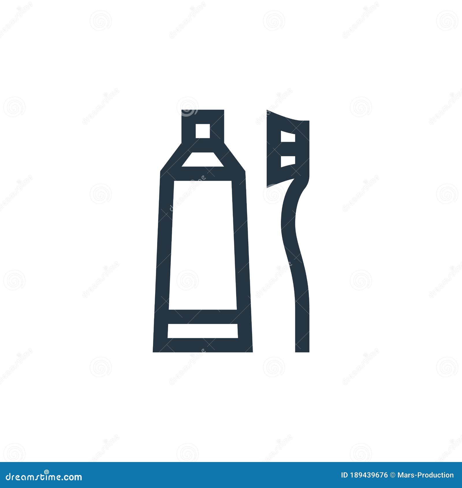 Toothpaste Vector Icon Isolated on White Background. Outline, Thin Line ...