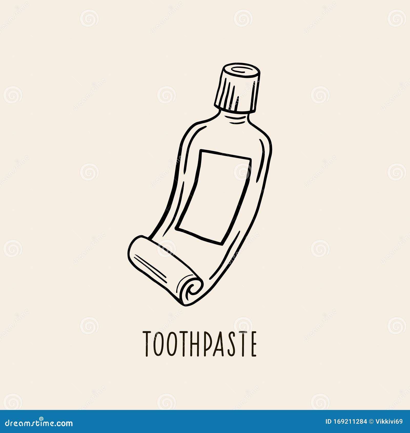 Toothpaste. Vector Linear Illustration. Freehand Drawing. Sketch. Stock ...