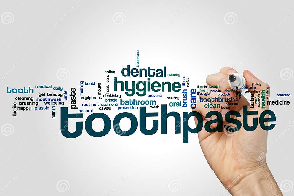 Toothpaste word cloud stock photo. Image of brush, freshness - 90691166