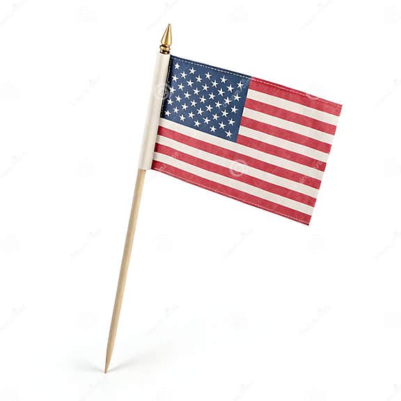 Toothpick Flag Mockup Isolated on White Background Stock Illustration ...