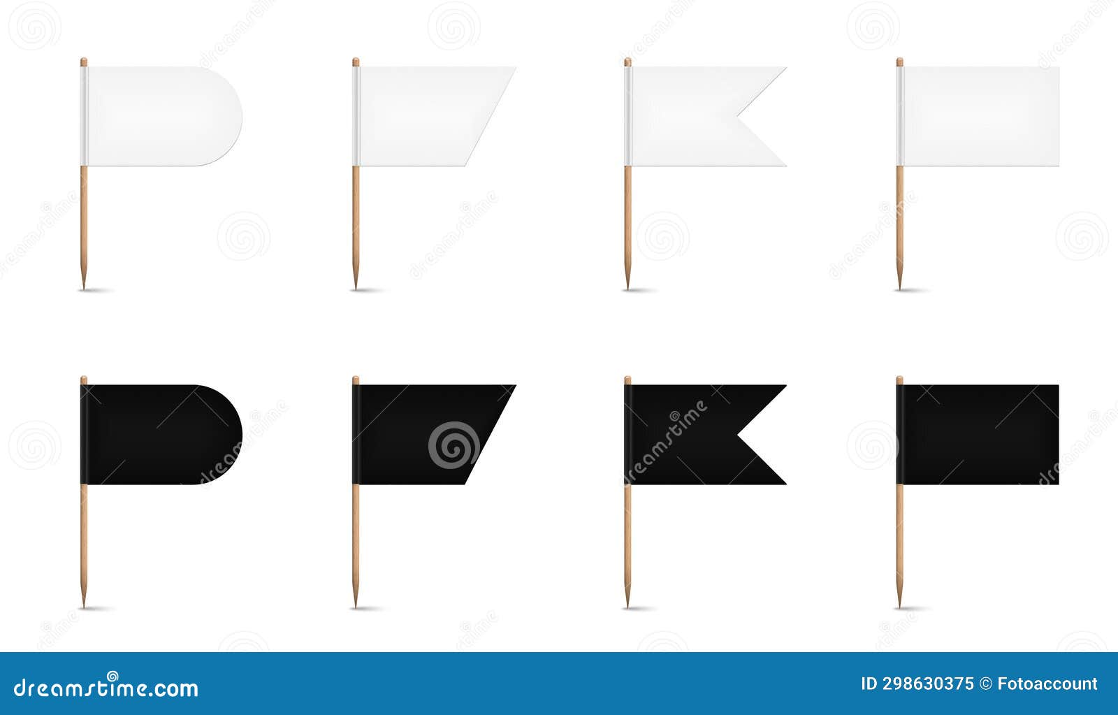 Toothpick Flags Set - Vector Illustrations Isolated on White Background ...