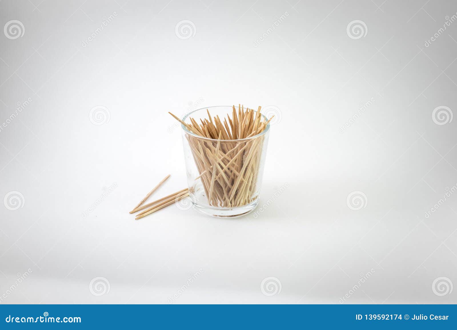 Toothpick in Glass Cup on White Background Stock Photo - Image of clean ...
