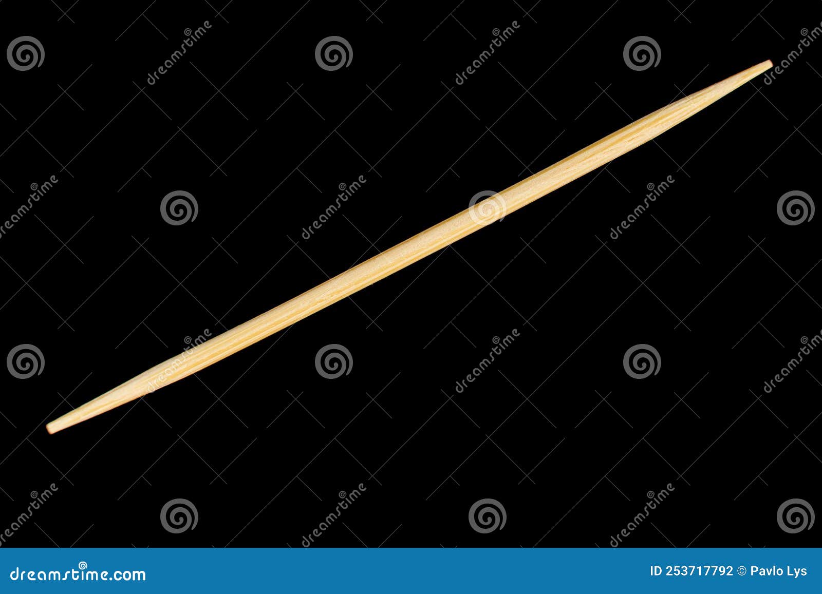Toothpick One Black Background Close-up Stock Photo - Image of wood ...