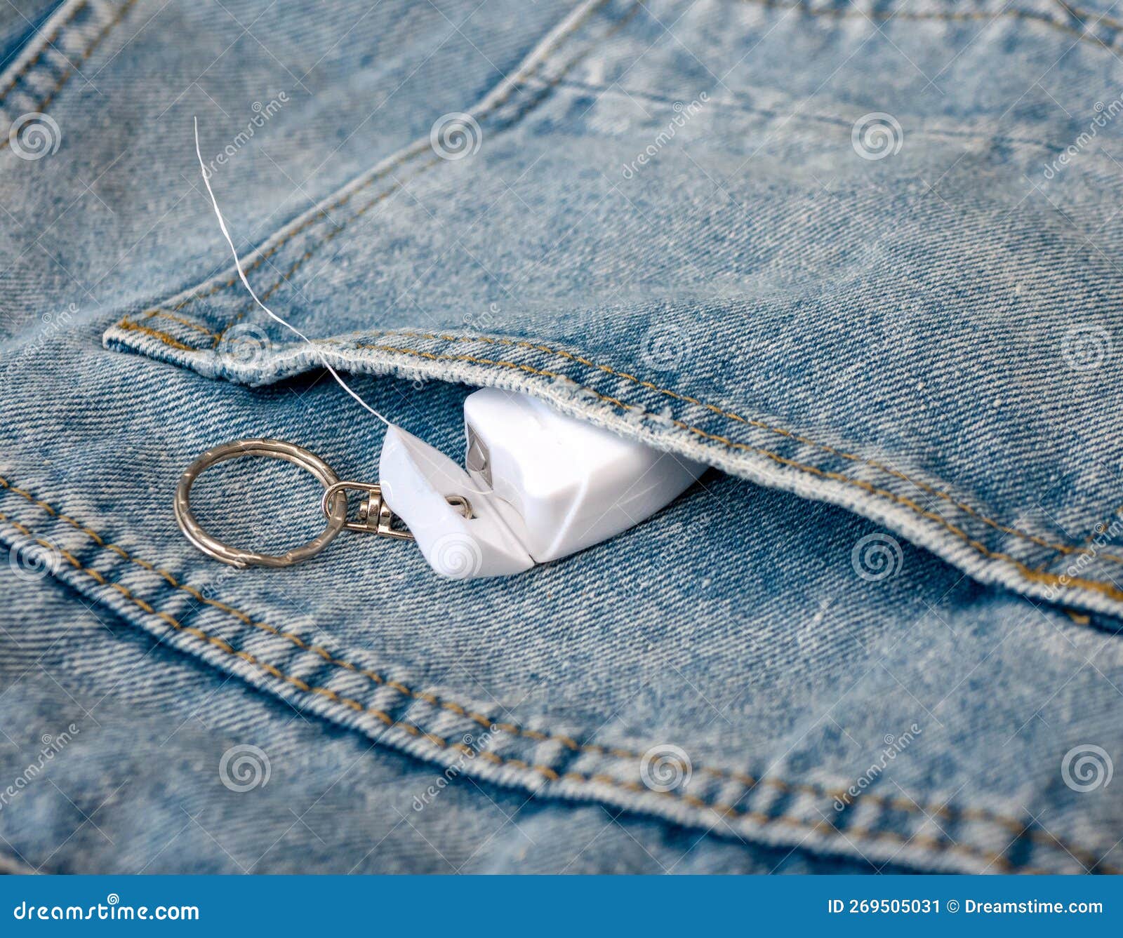 Toothpick Thread in a Jeans Pocket. Dental Care Concept Stock Image ...