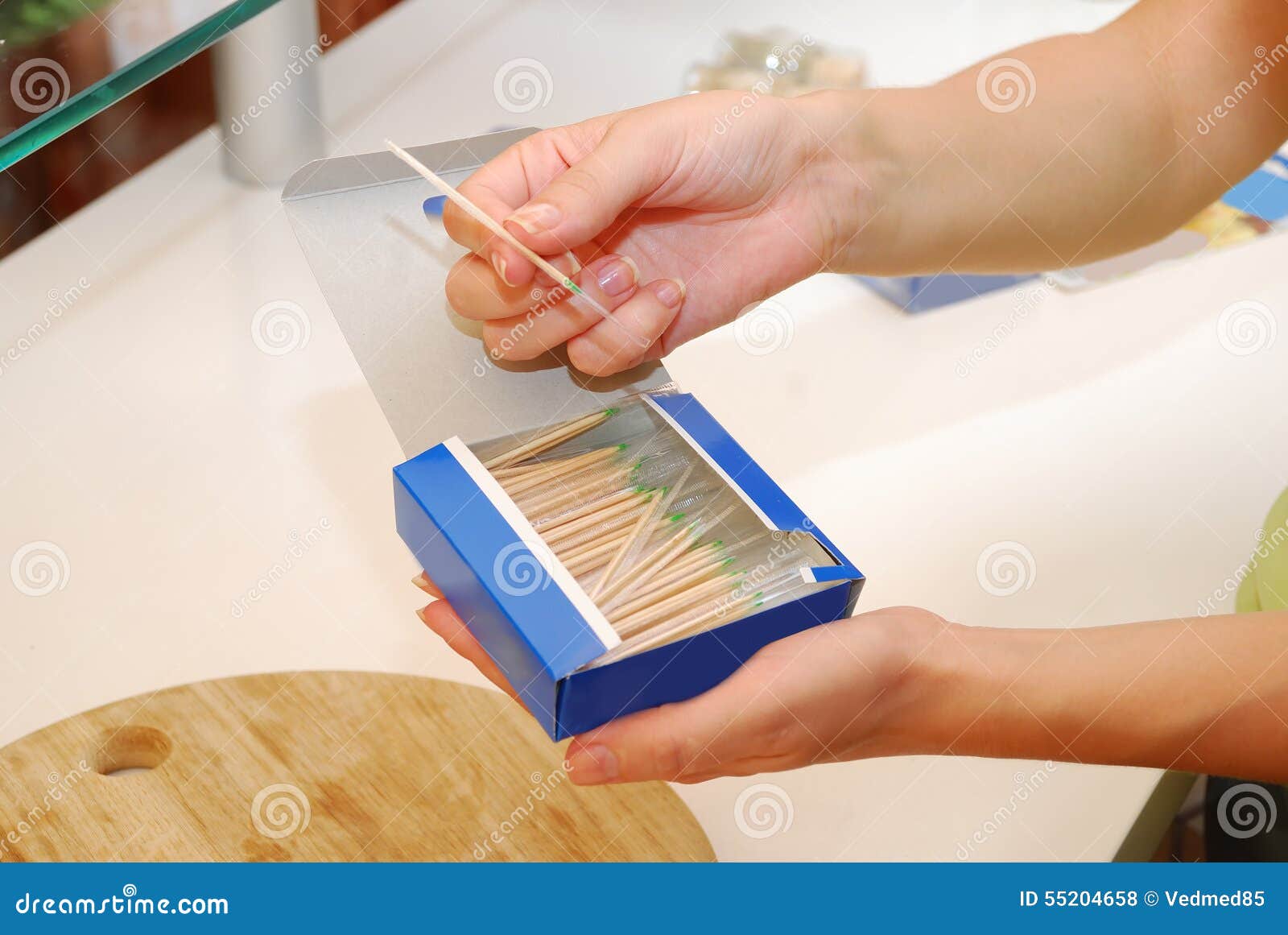 Toothpicks in box stock photo. Image of long, mockup - 55204658