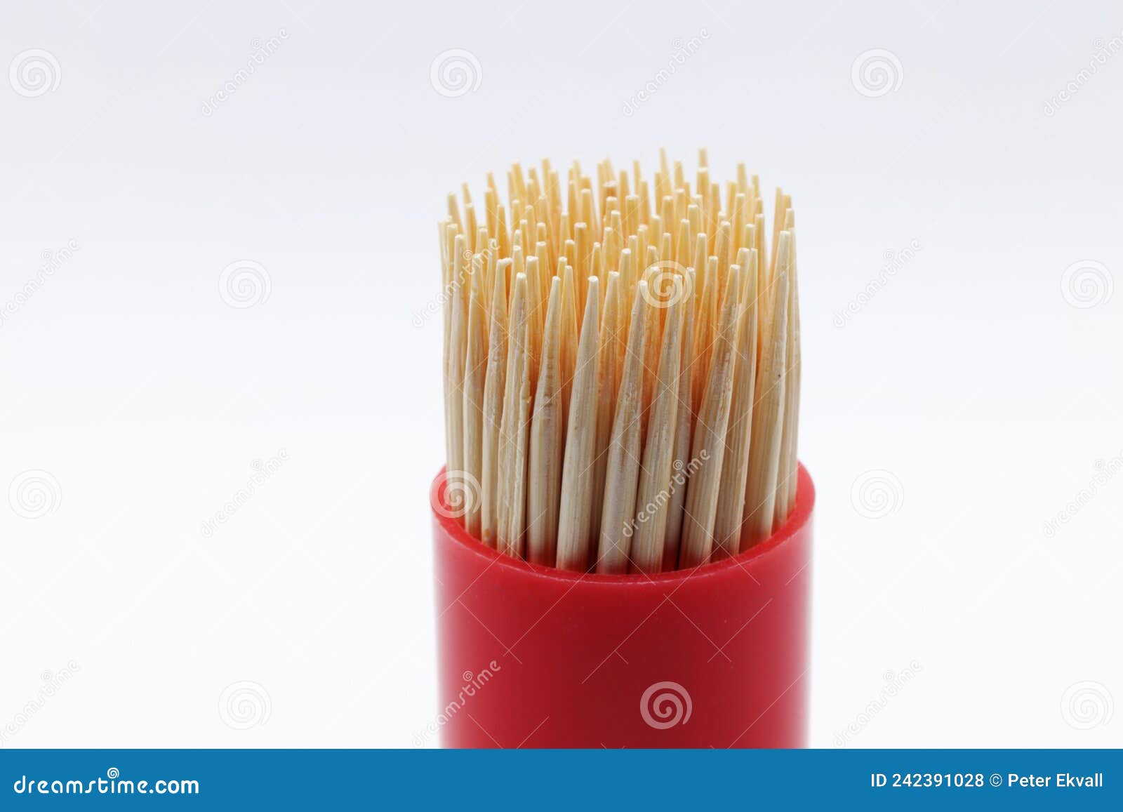 Toothpicks in Orange Jar on White Background Stock Photo - Image of ...