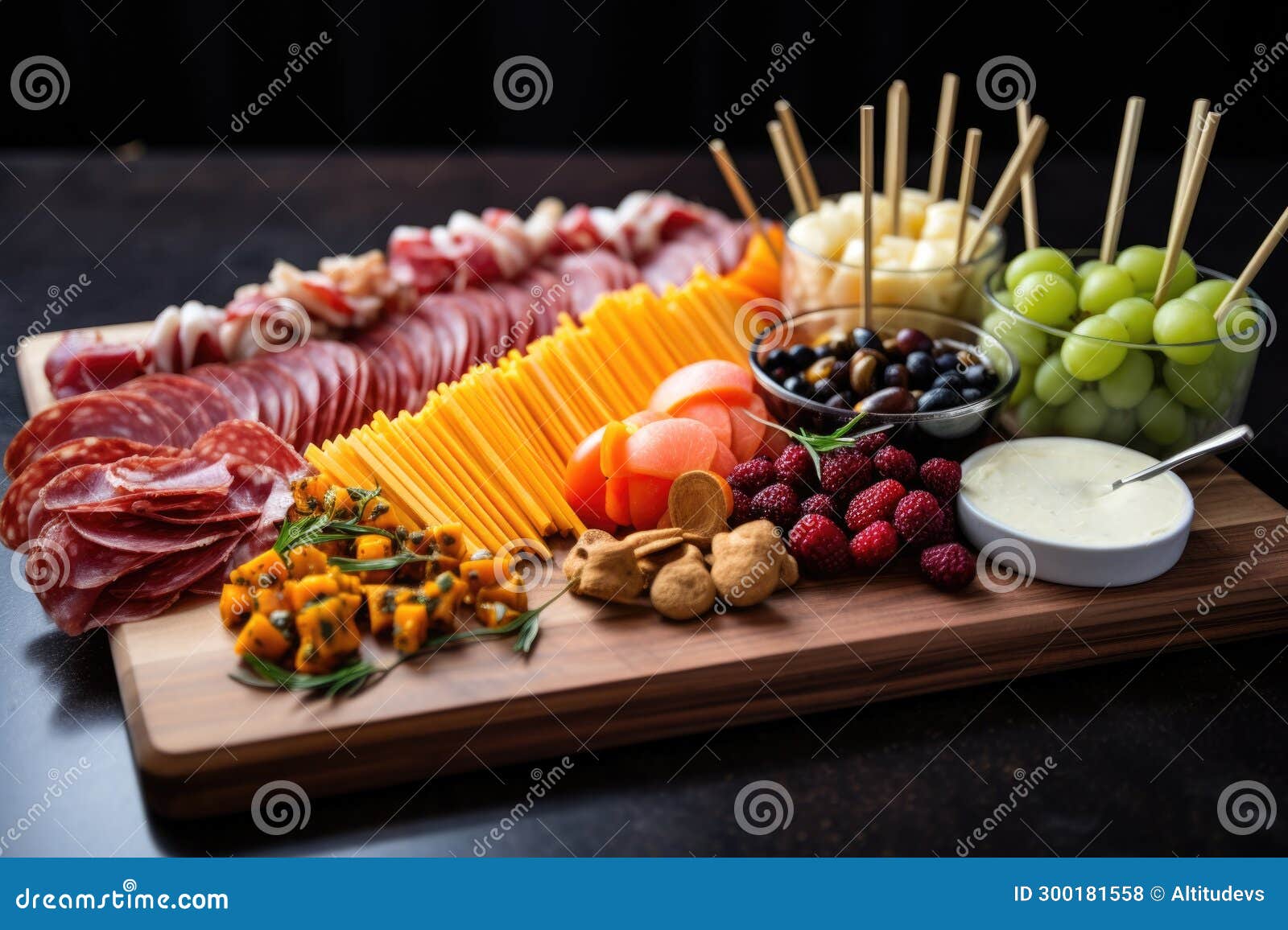 Toothpicks on the Side of a Meat and Cheese Charcuterie Board Stock ...
