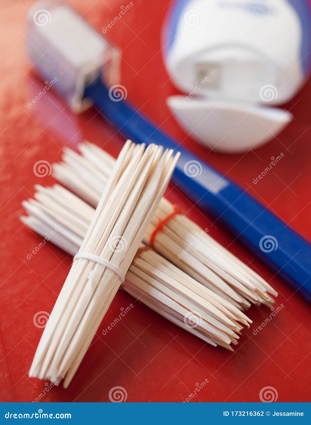 Toothpicks, Tooth Brush and String Stock Photo - Image of toothpick ...