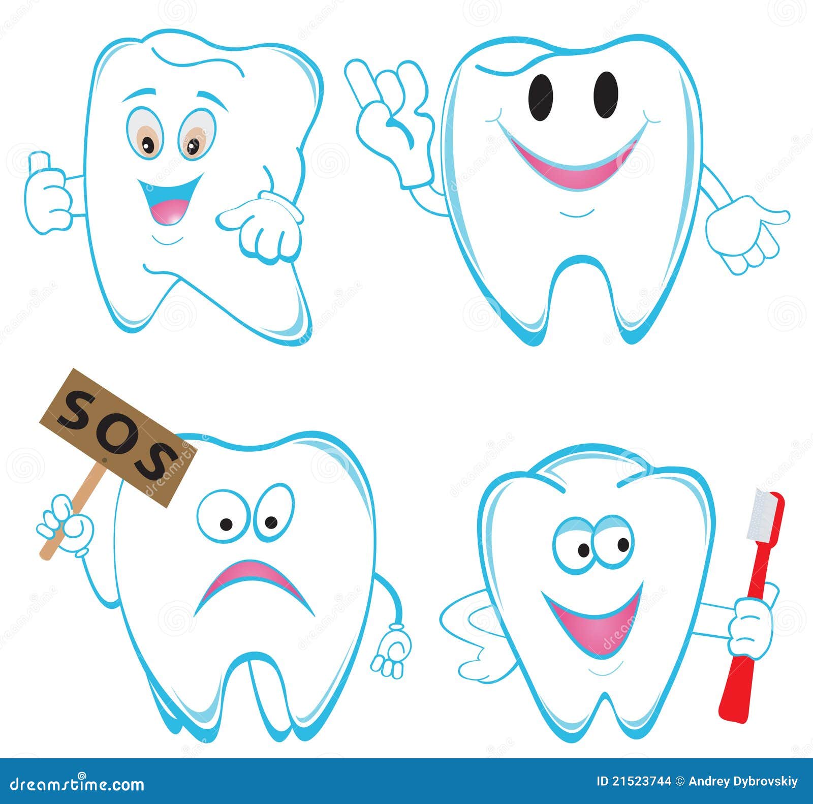 Tooths vektor abbildung. Illustration von hand, gesicht - 21523744