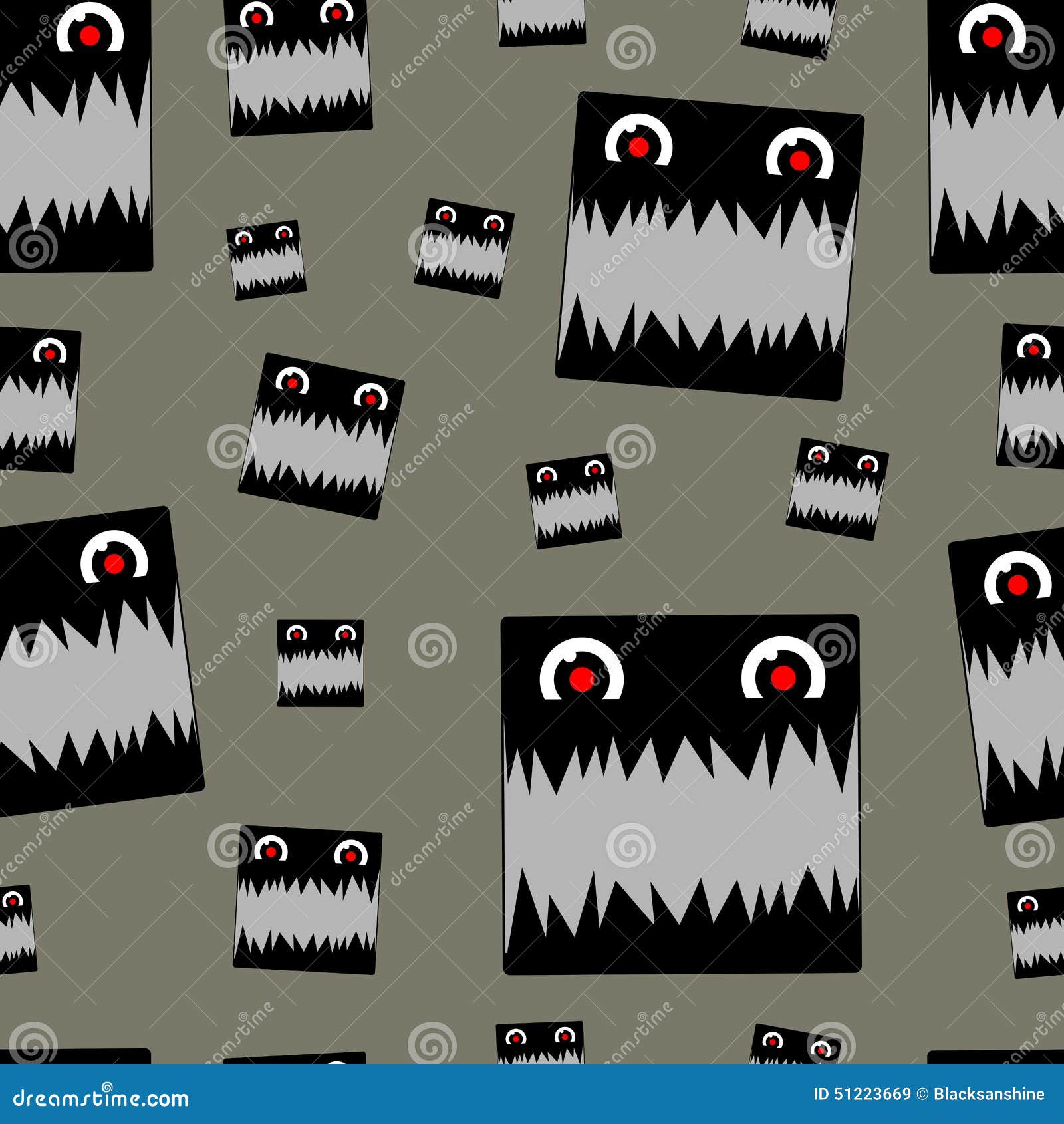 Toothy monster seamless stock vector. Illustration of awful - 51223669