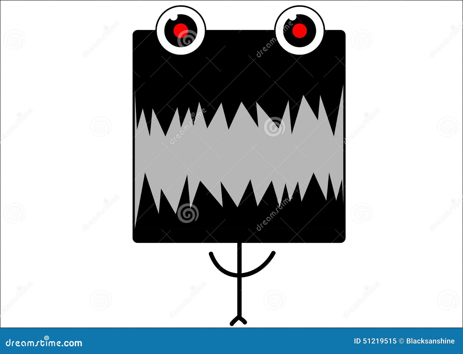 Toothy monster stock vector. Illustration of cool, isolated - 51219515