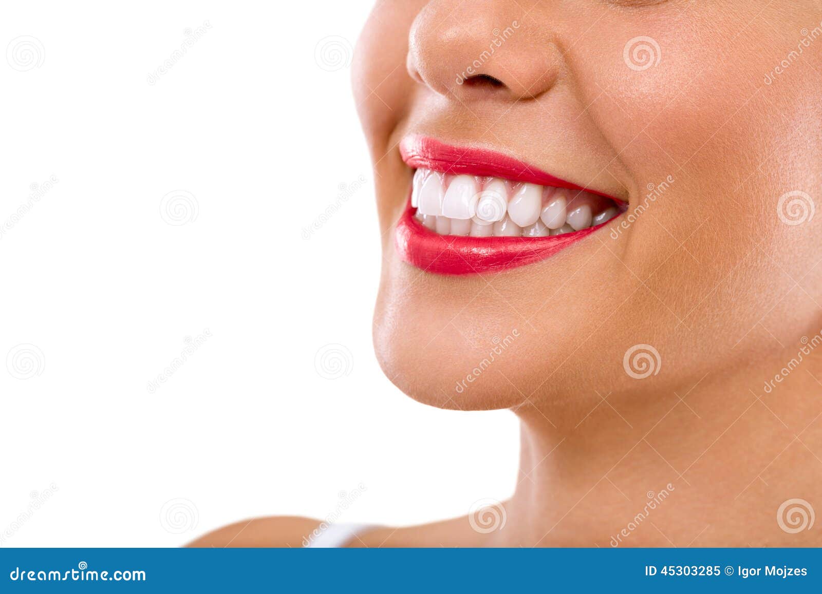 Toothy Smile. Young Woman With Cotton Candy In Amusement Park Royalty ...