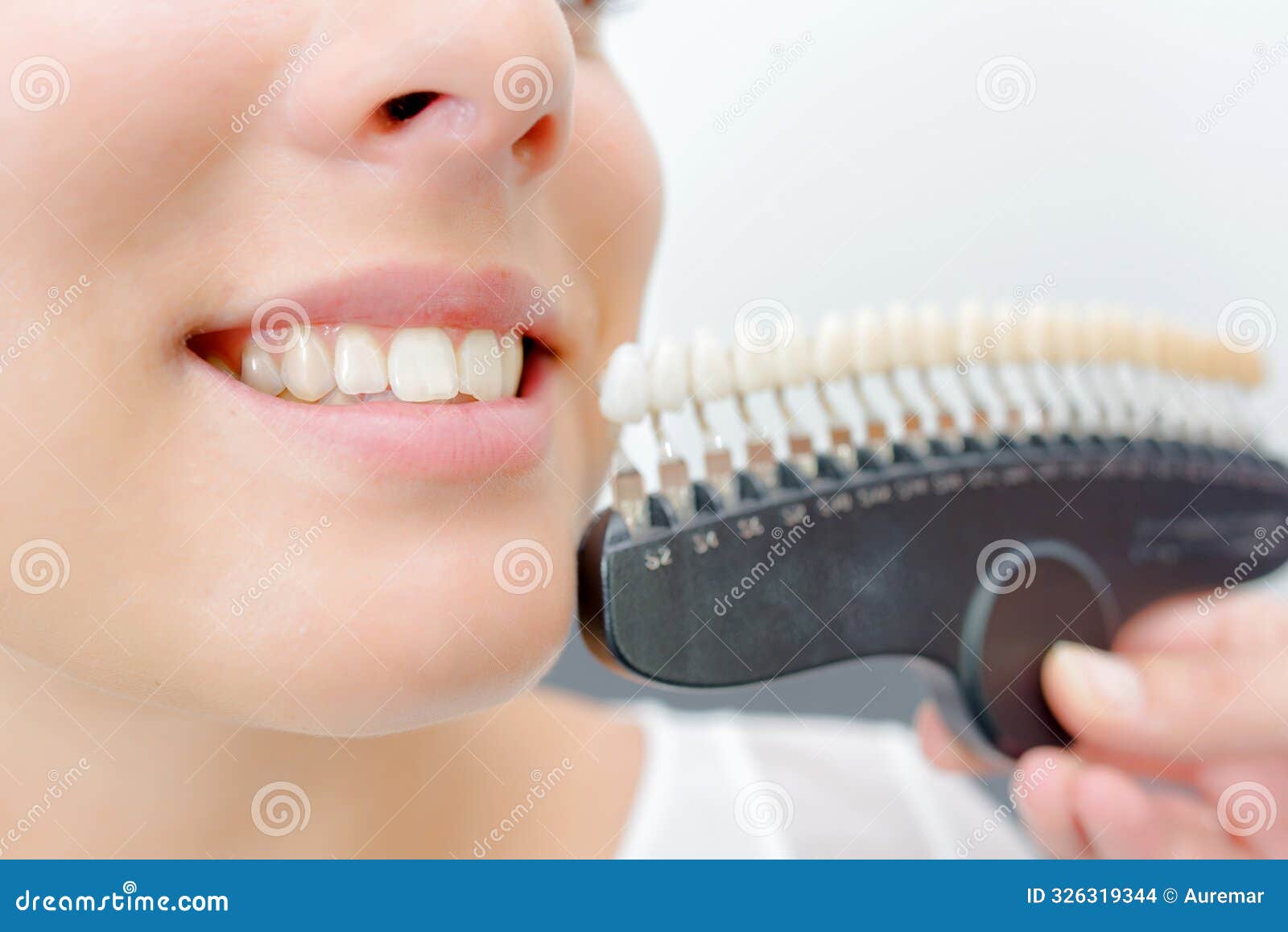 Toothy Smile Next To Sample False Teeth Stock Photo - Image of compare ...