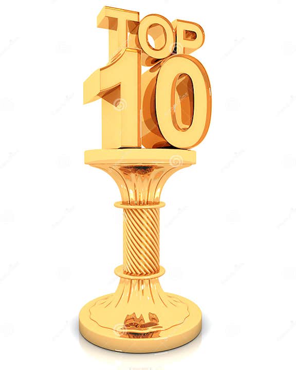 Top 10 award stock illustration. Illustration of gold - 18347615