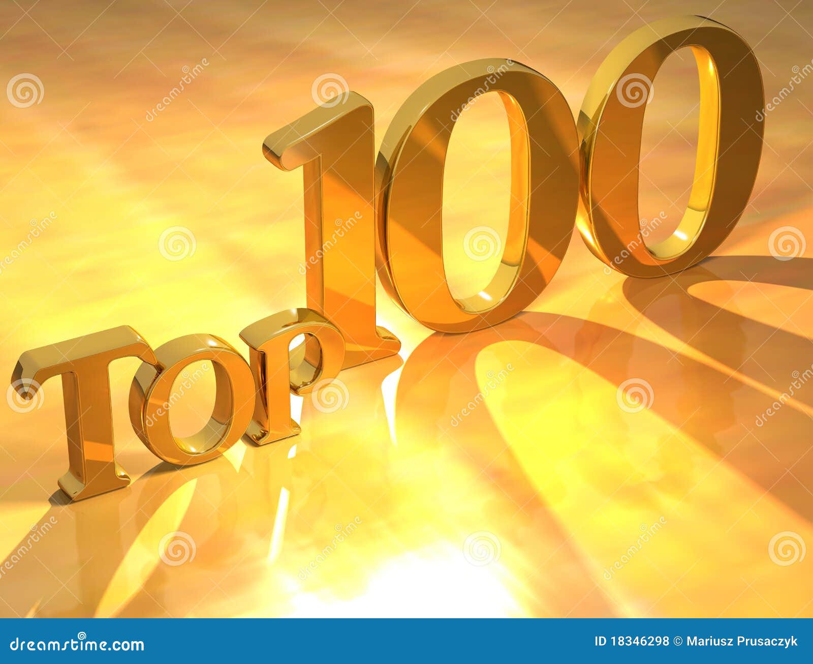 Top 100 Gold Text stock illustration. Illustration of sign - 18346298