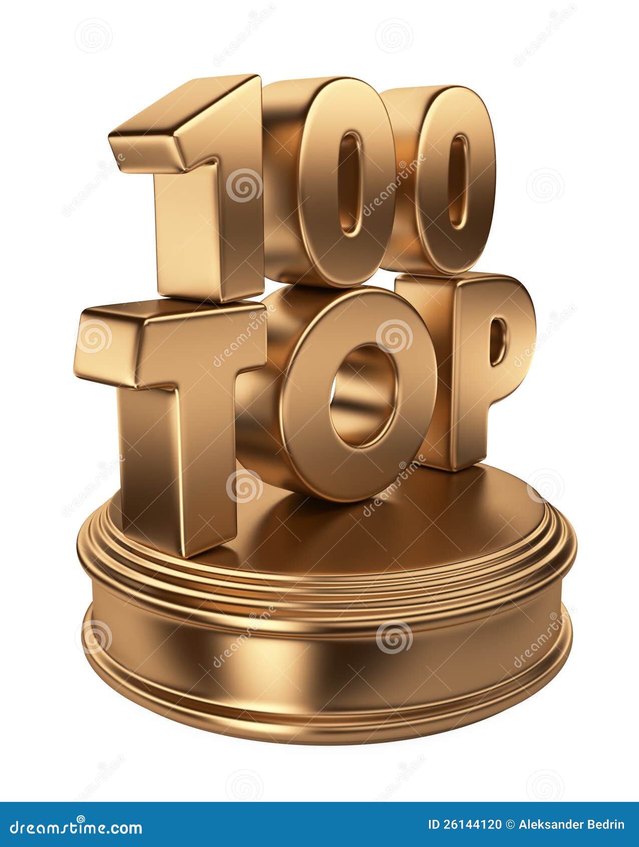 Top 100 on Podium. 3D Icon Isolated Stock Illustration - Illustration ...
