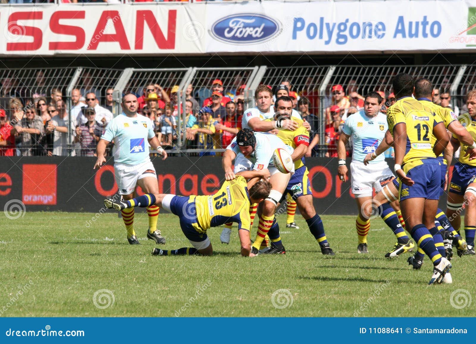 Top 14 Rugby Match USAP Vs ASM Editorial Photo - Image of saison ...