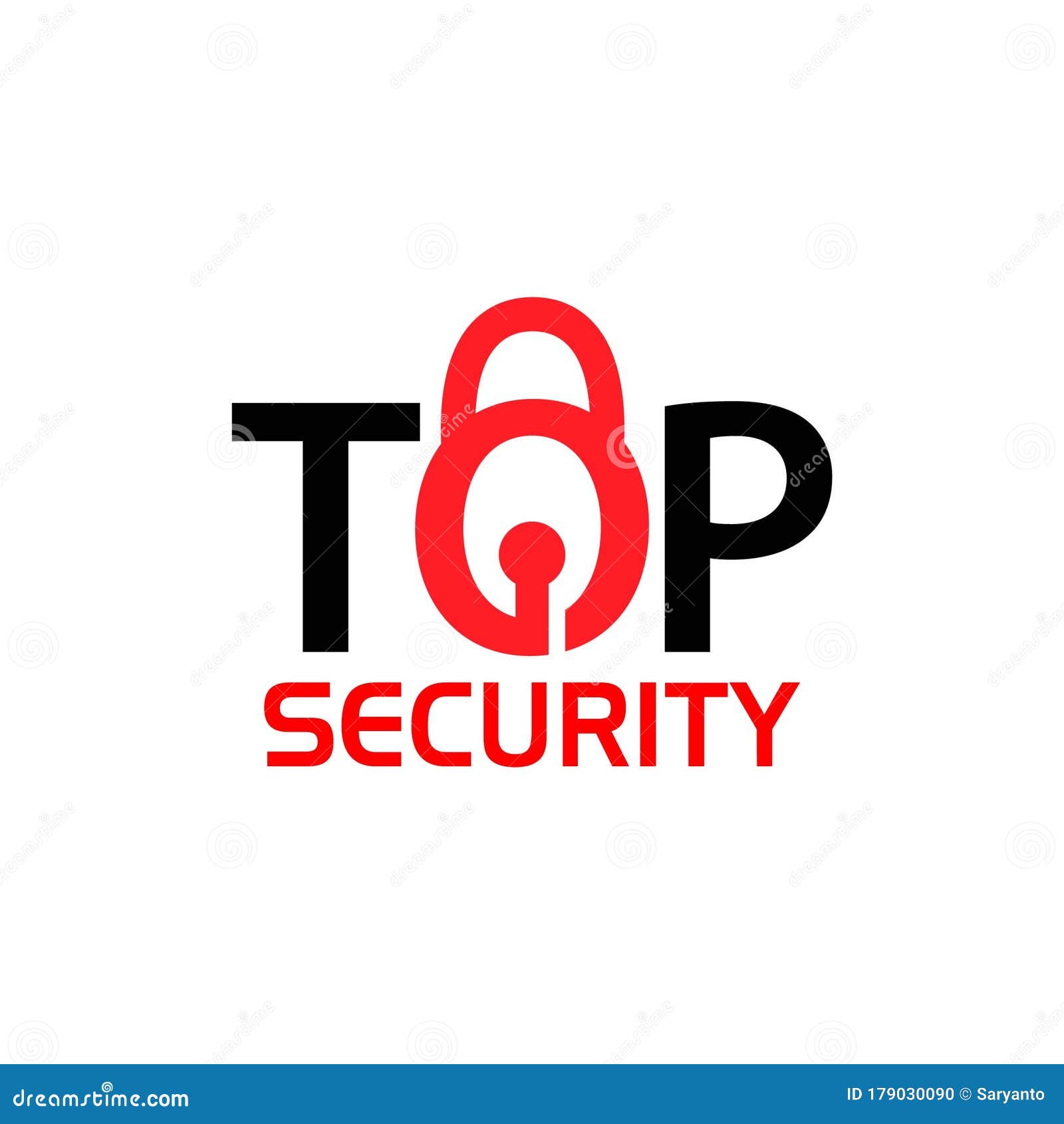 Top Security with a Padlock. Creative Lettering Vector Illustration ...