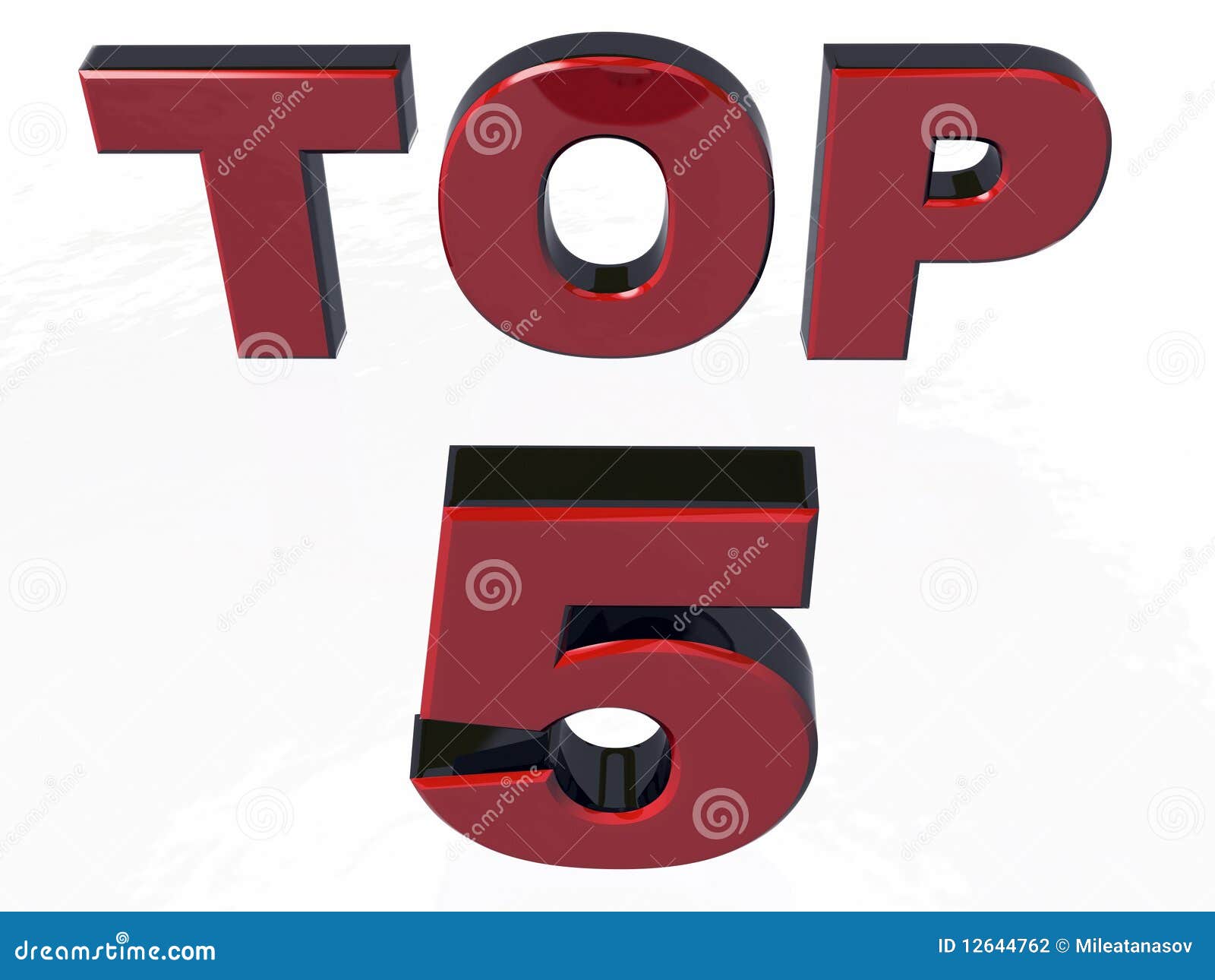 Top 5 stock illustration. Illustration of champion, number - 12644762