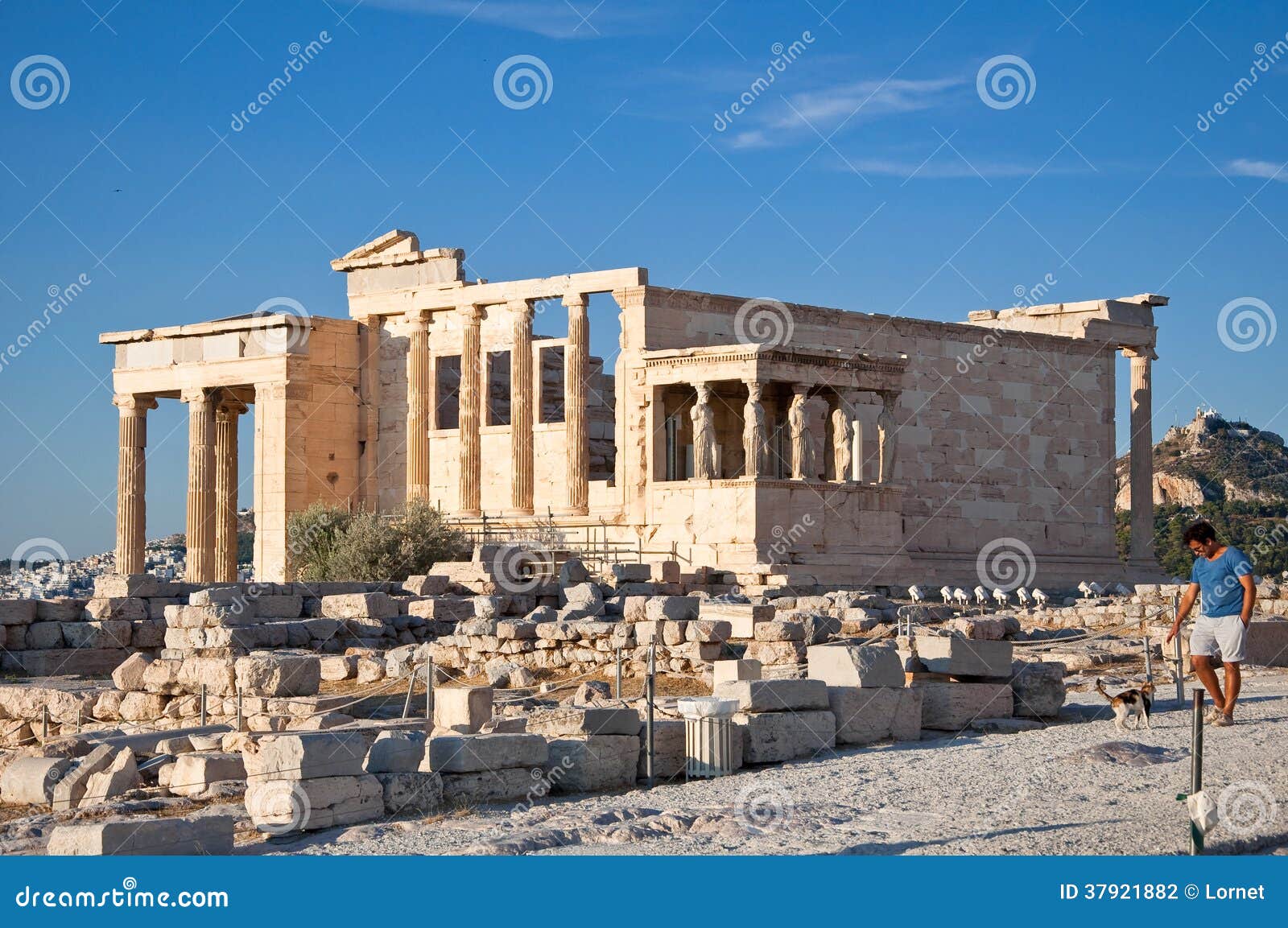 The Top of the Acropolis of Athens on July 1, 2013 in Greece. Editorial ...