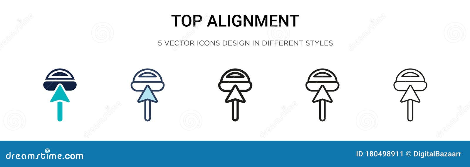 Top Alignment Icon in Filled, Thin Line, Outline and Stroke Style ...
