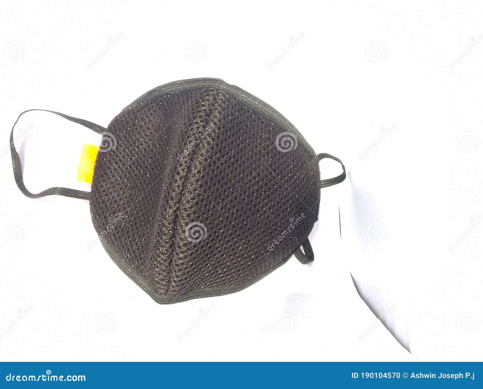 A Top Angle View of a Black Face Mask Against Covid 19. Stock Photo ...