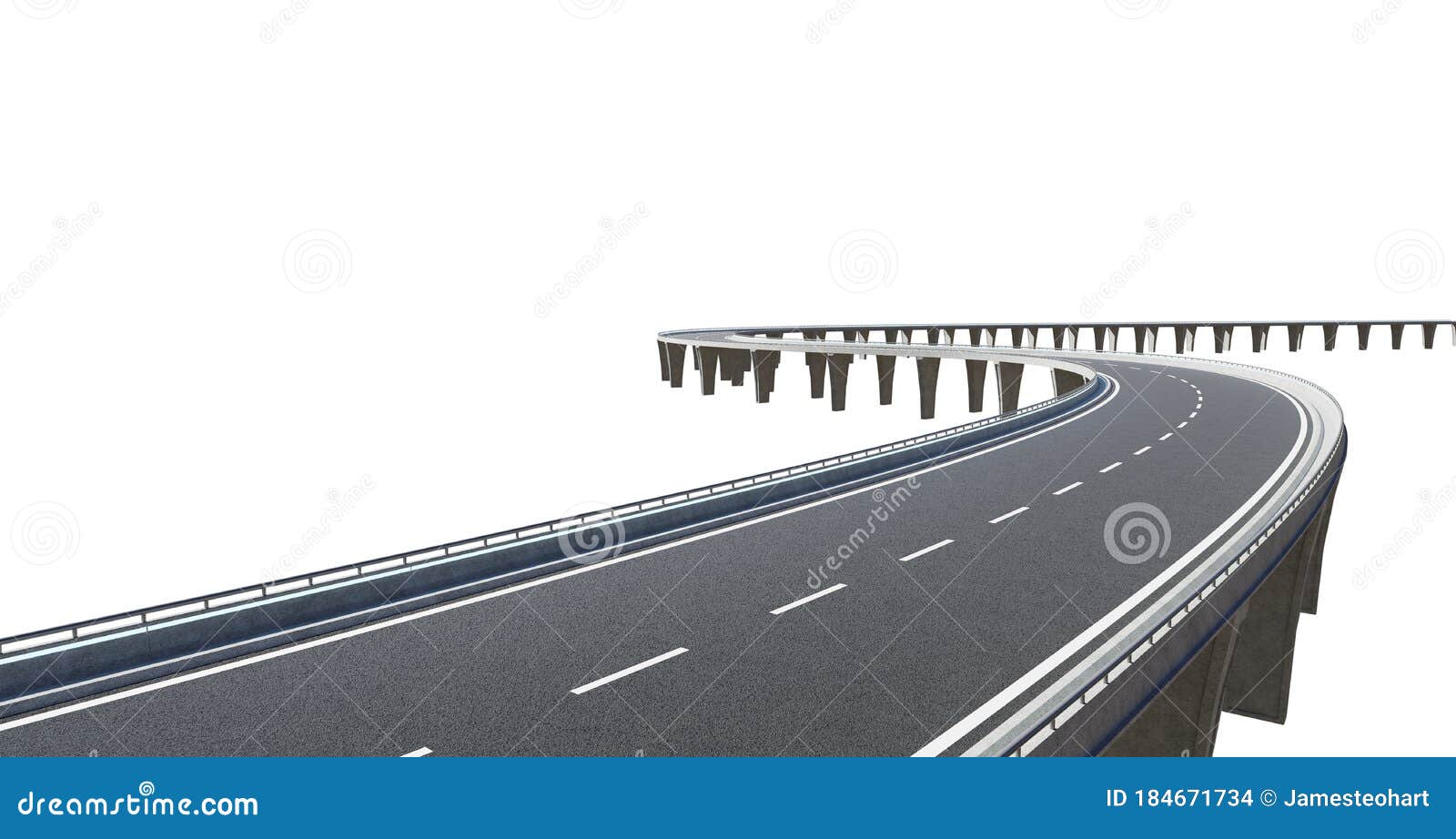Top Angle View of Curve Asphalt Flyover Stock Illustration ...
