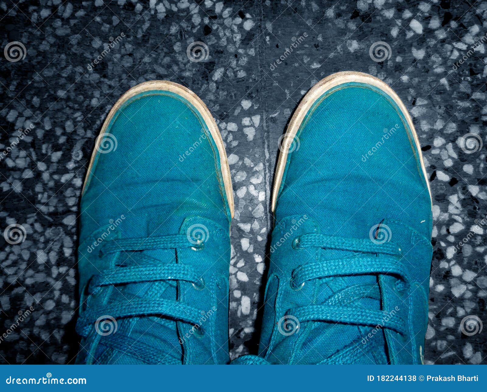 Top Angle View of Sneaker Photograph on the Floor Stock Photo - Image ...