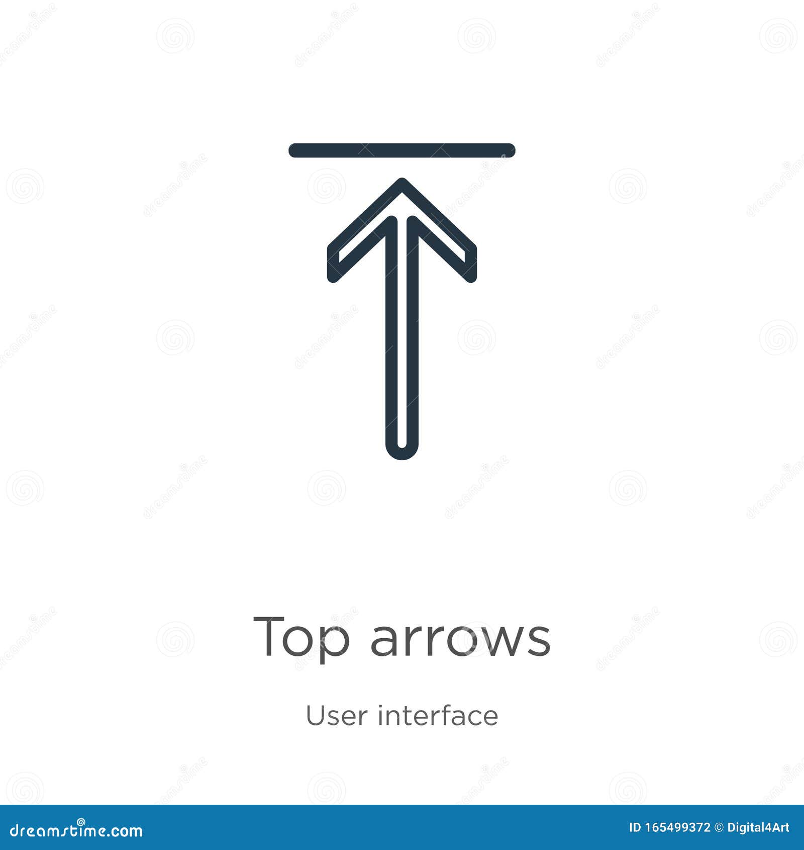 Top Arrows Icon. Thin Linear Top Arrows Outline Icon Isolated On White ...