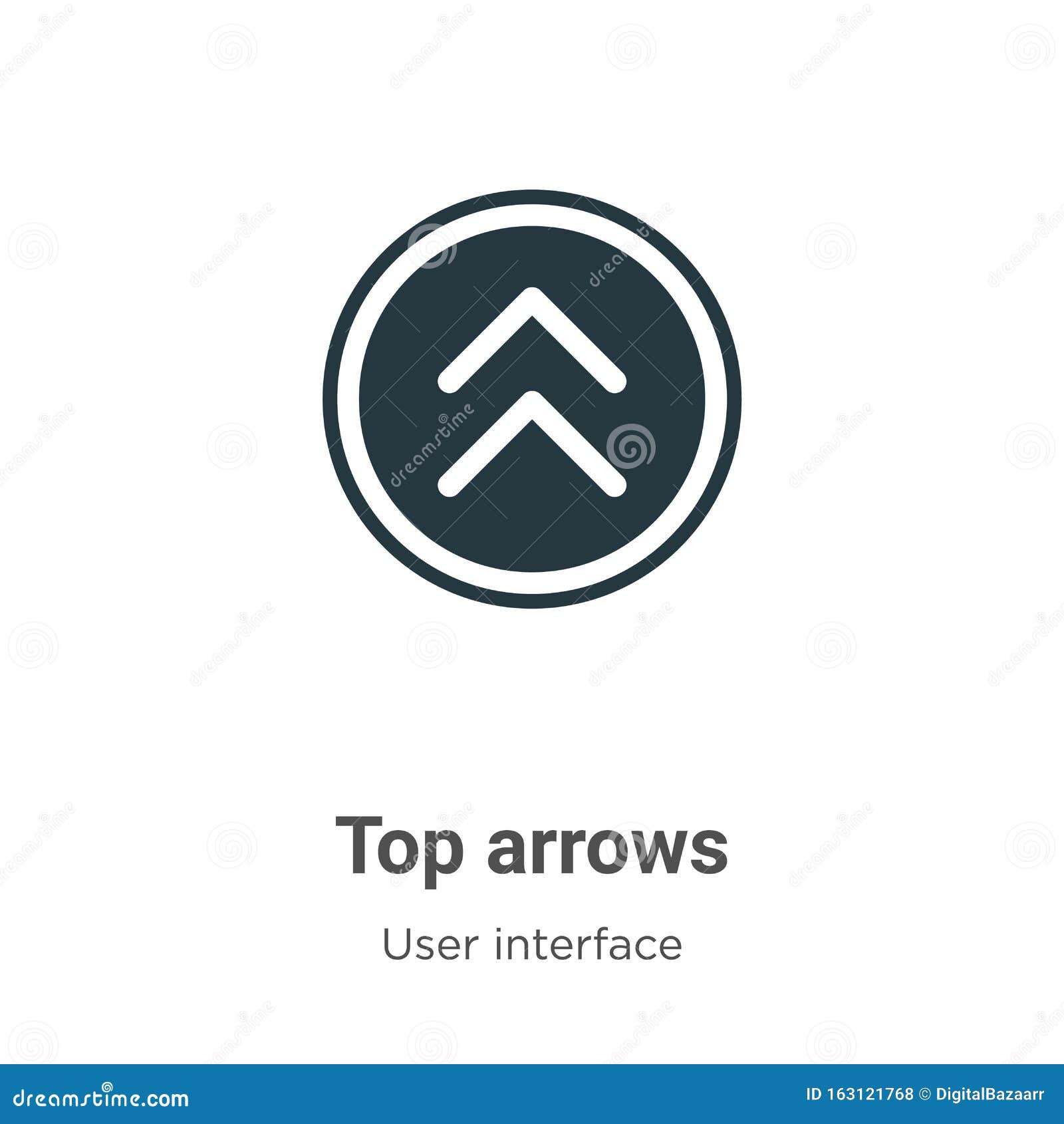 Top Arrows Vector Icon on White Background. Flat Vector Top Arrows Icon ...