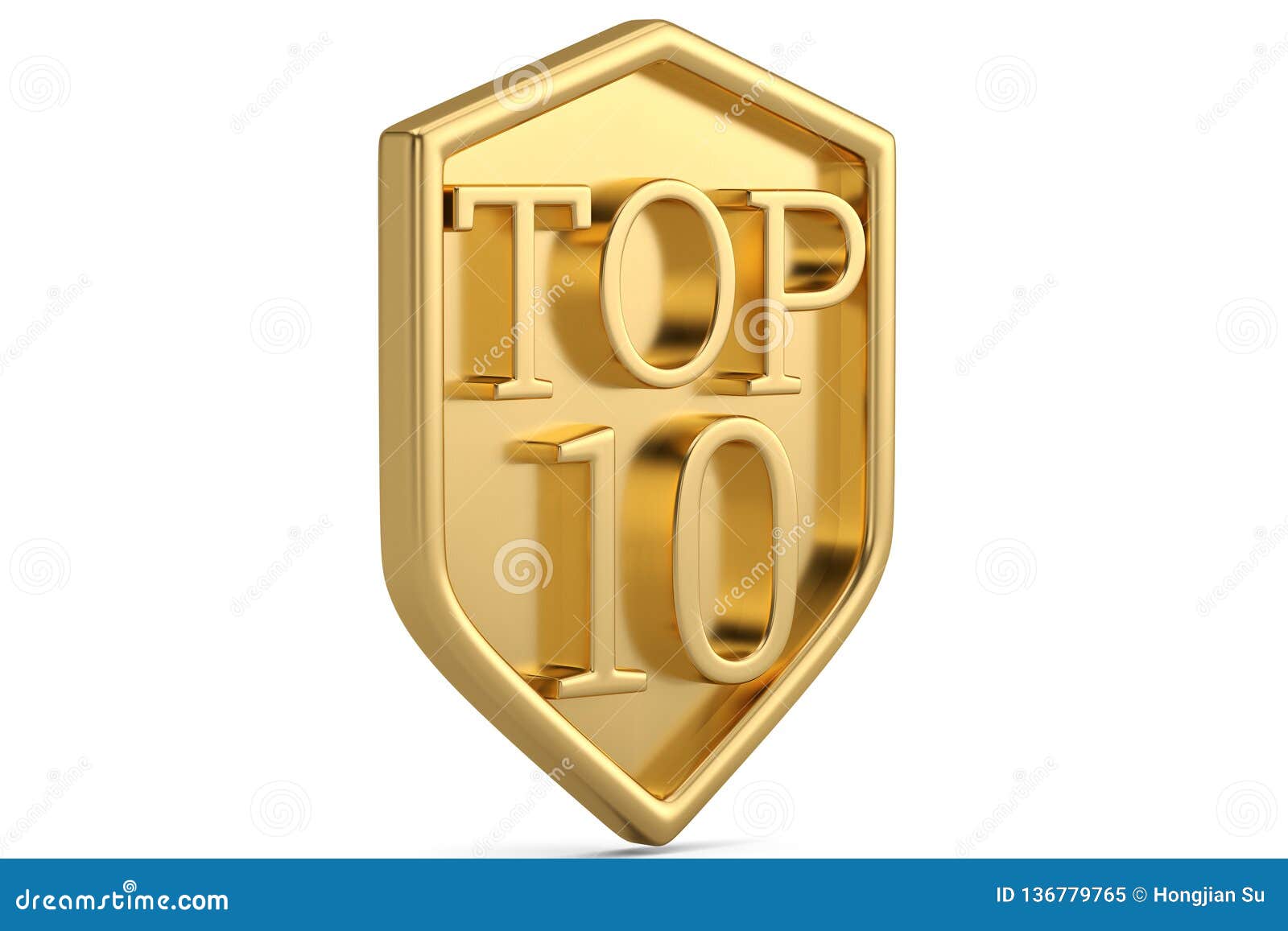 Top 10 Award Isolated on White Background. 3D Illustration Stock ...