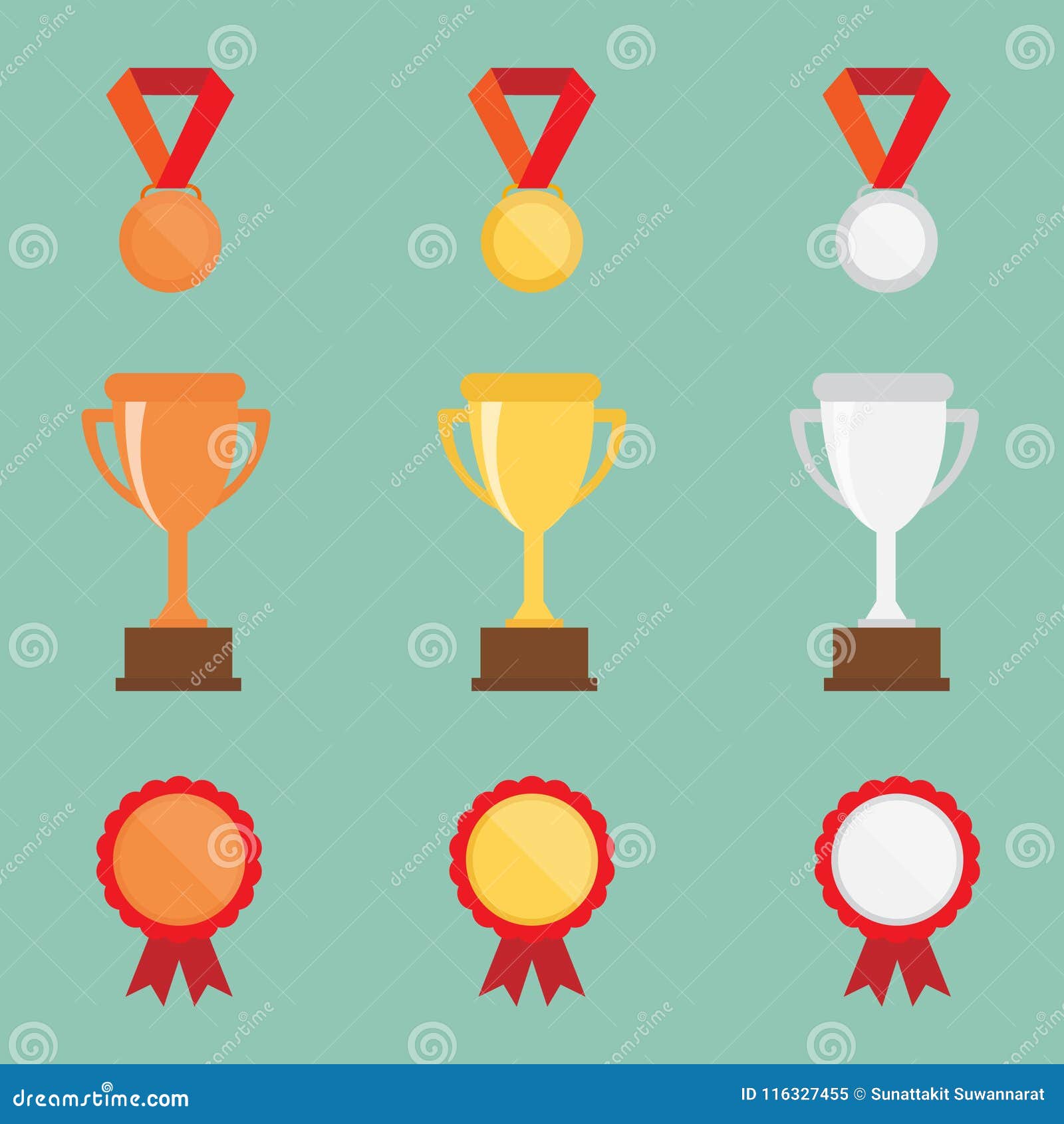 Top awards collection stock illustration. Illustration of ribbon ...
