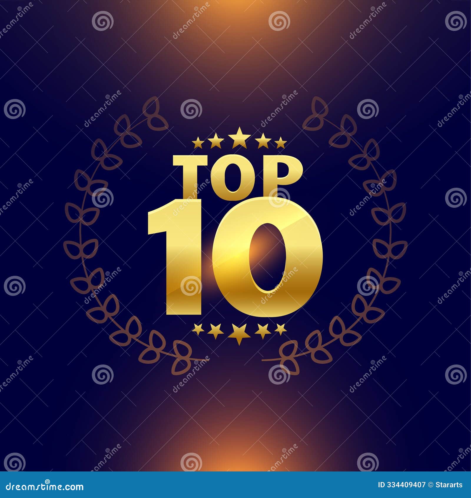 Top 10 Badge Rating Background for Popular List Stock Illustration ...