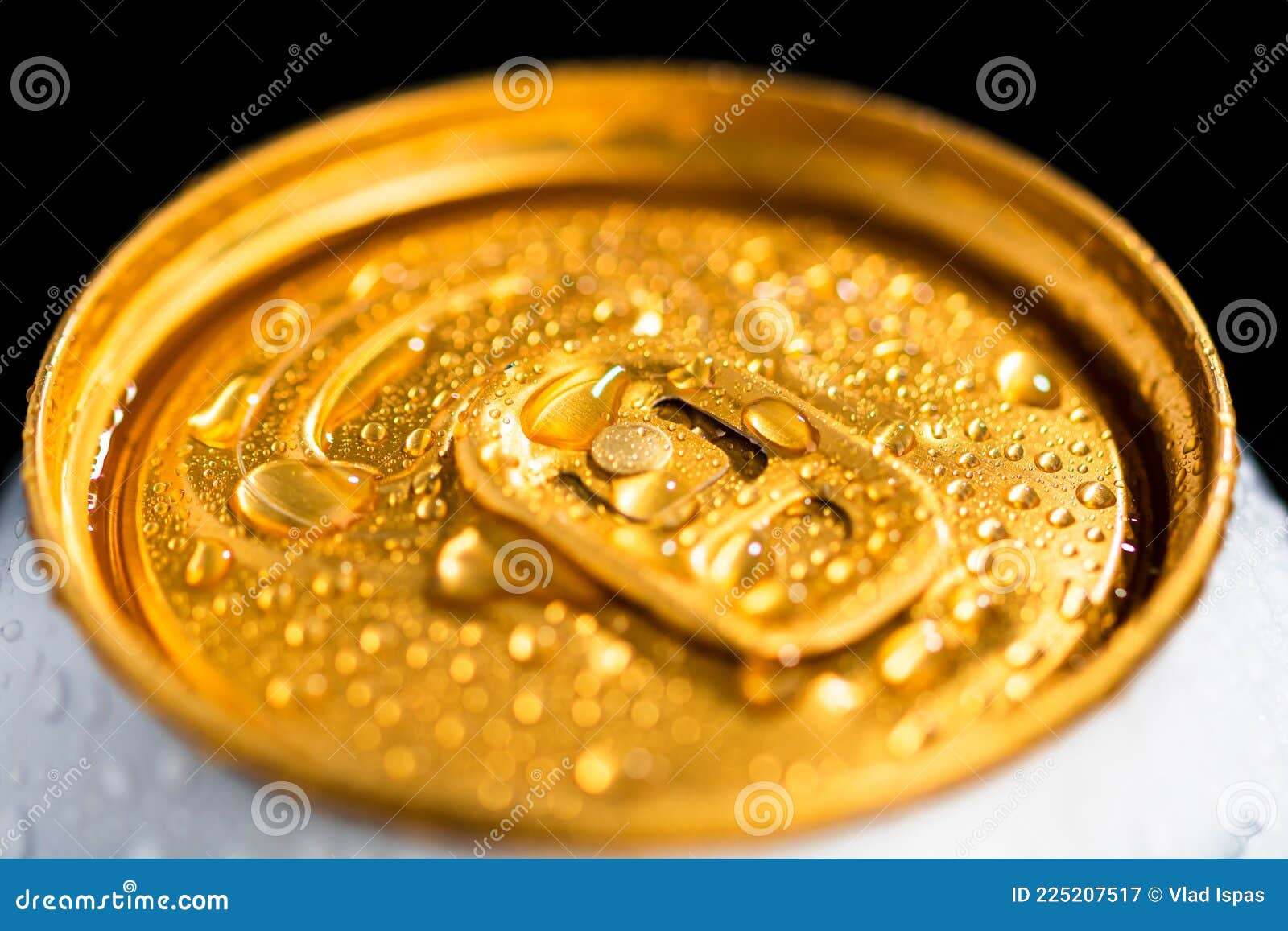 Top of Beer Can with Condensation Water Droplets Isolated Stock Image ...