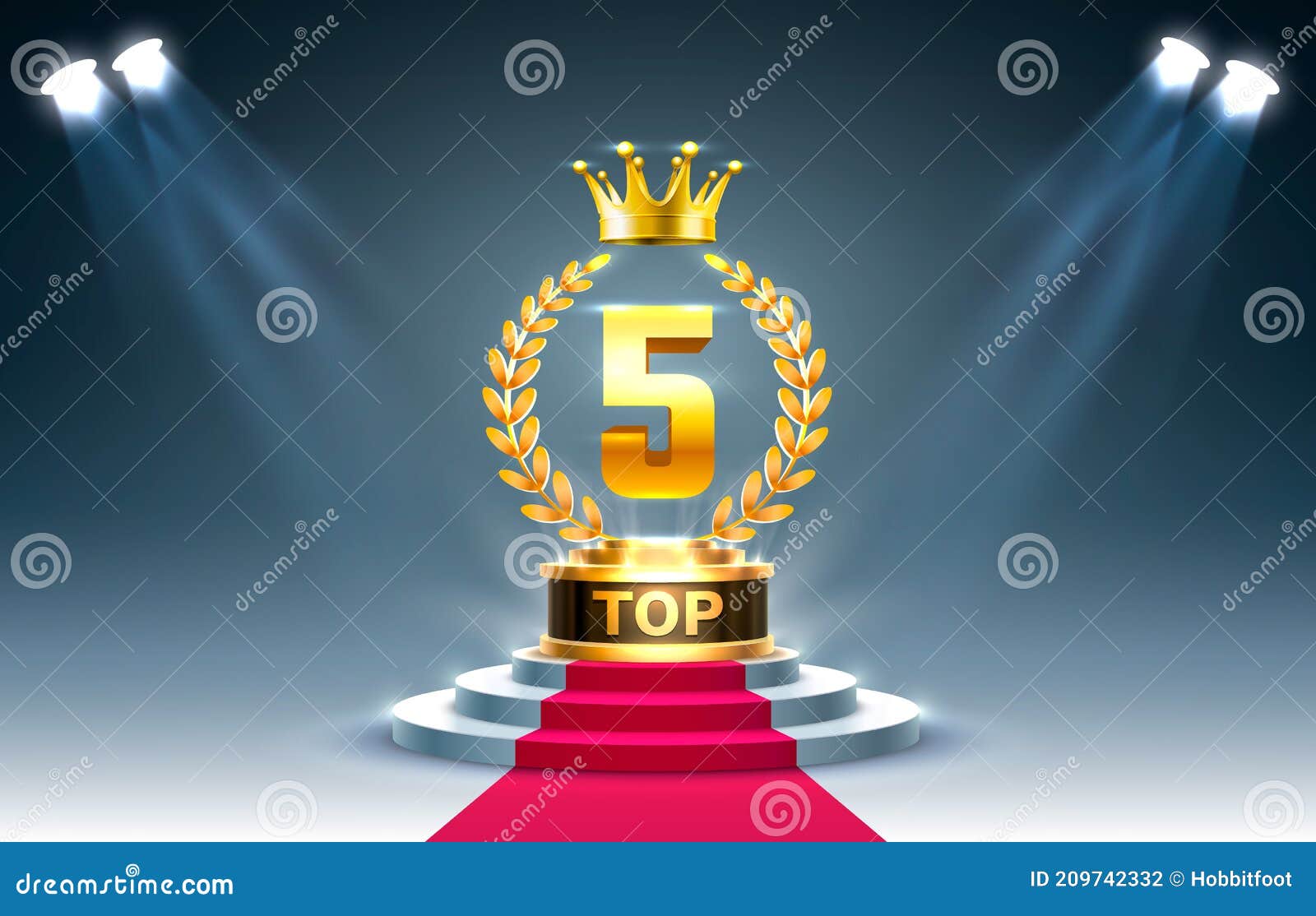 Top 5 Best Podium Award Sign, Golden Object. Vector Stock Vector ...