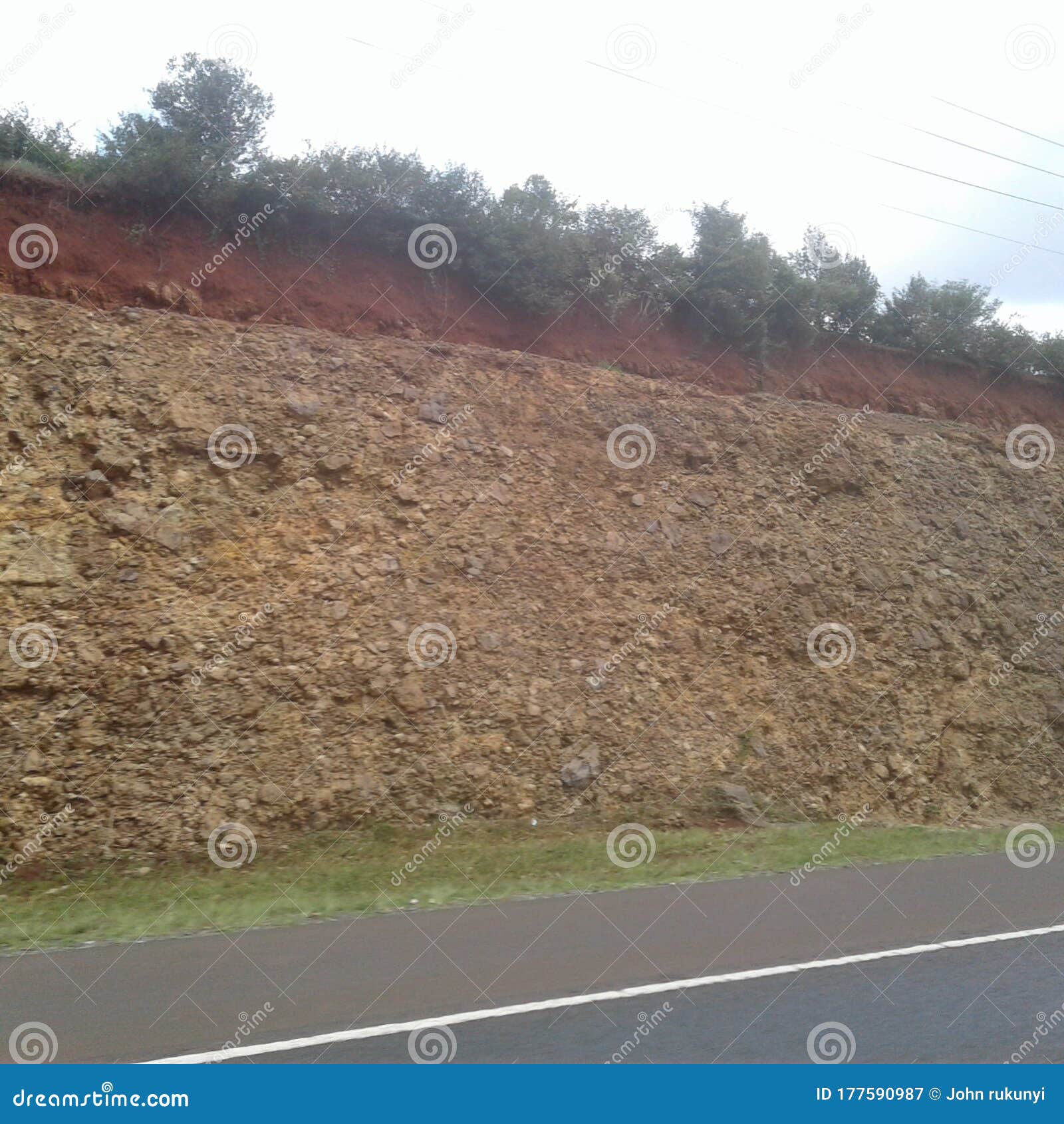 Top Best Road Grass on Side Cliff Trees on Top Stock Image - Image of ...