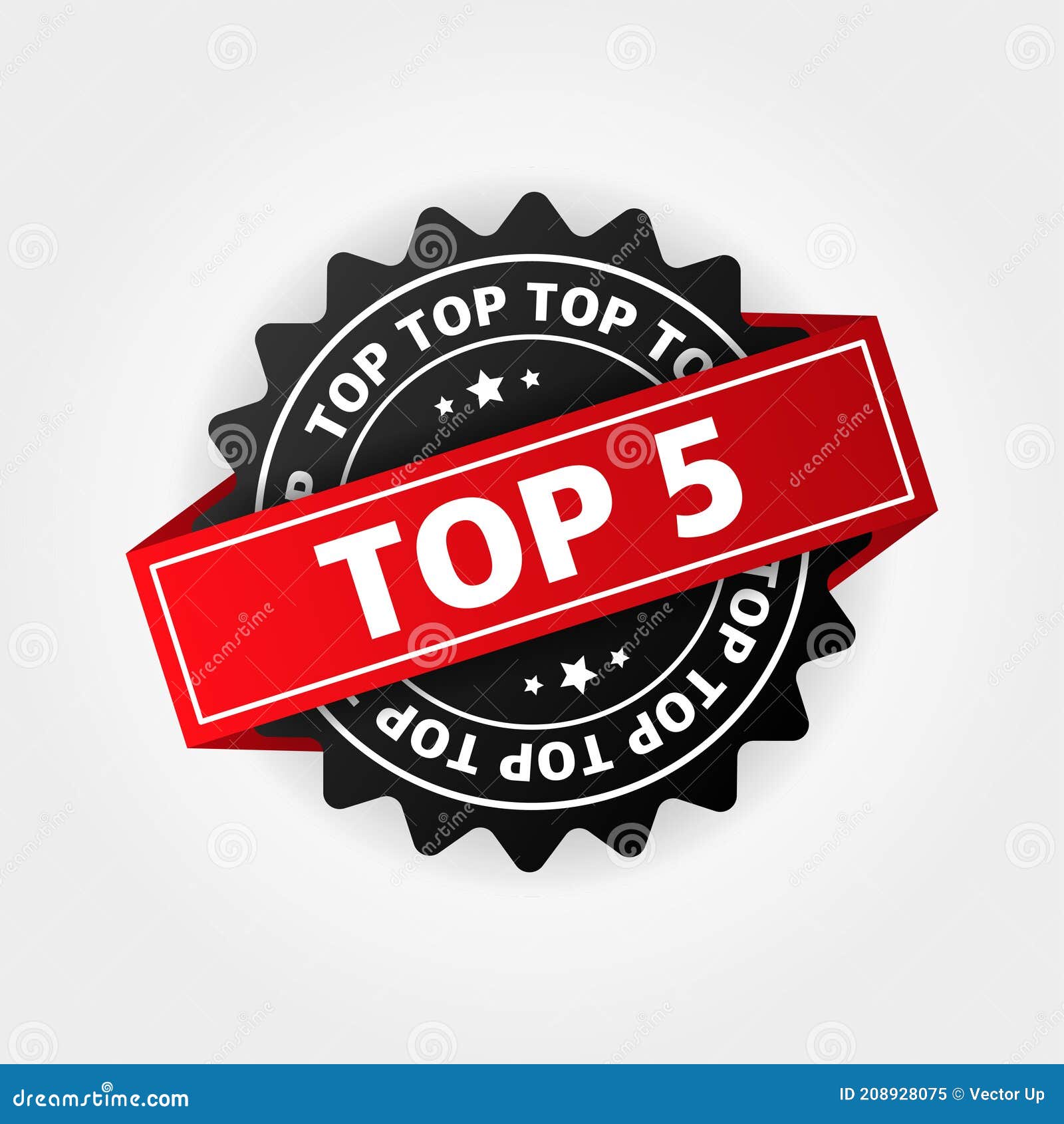 Top 5. Best Ten List on White Background. Stock Vector - Illustration ...