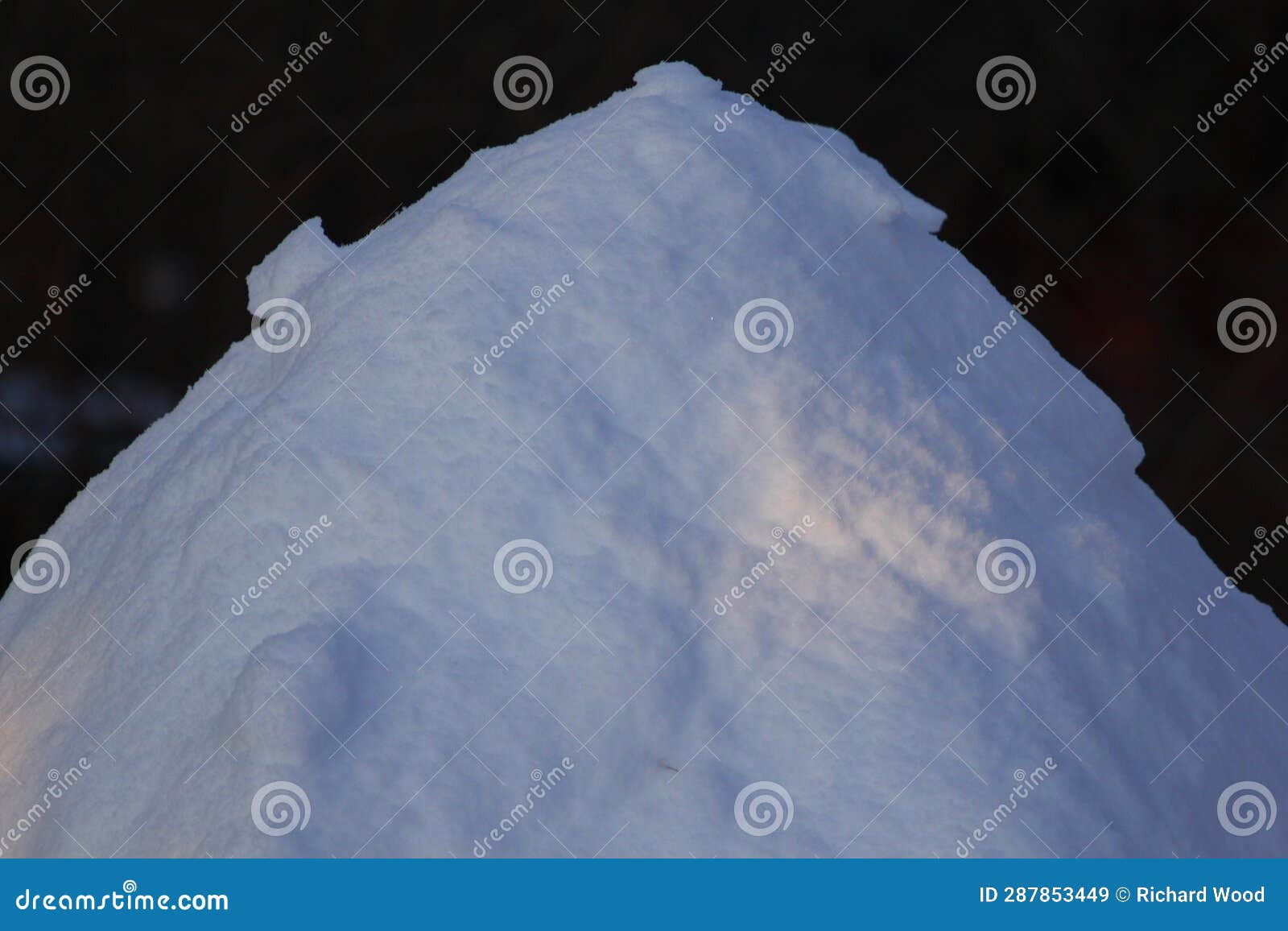 Top of a Big Conical Pile of Snow Stock Image - Image of happy ...