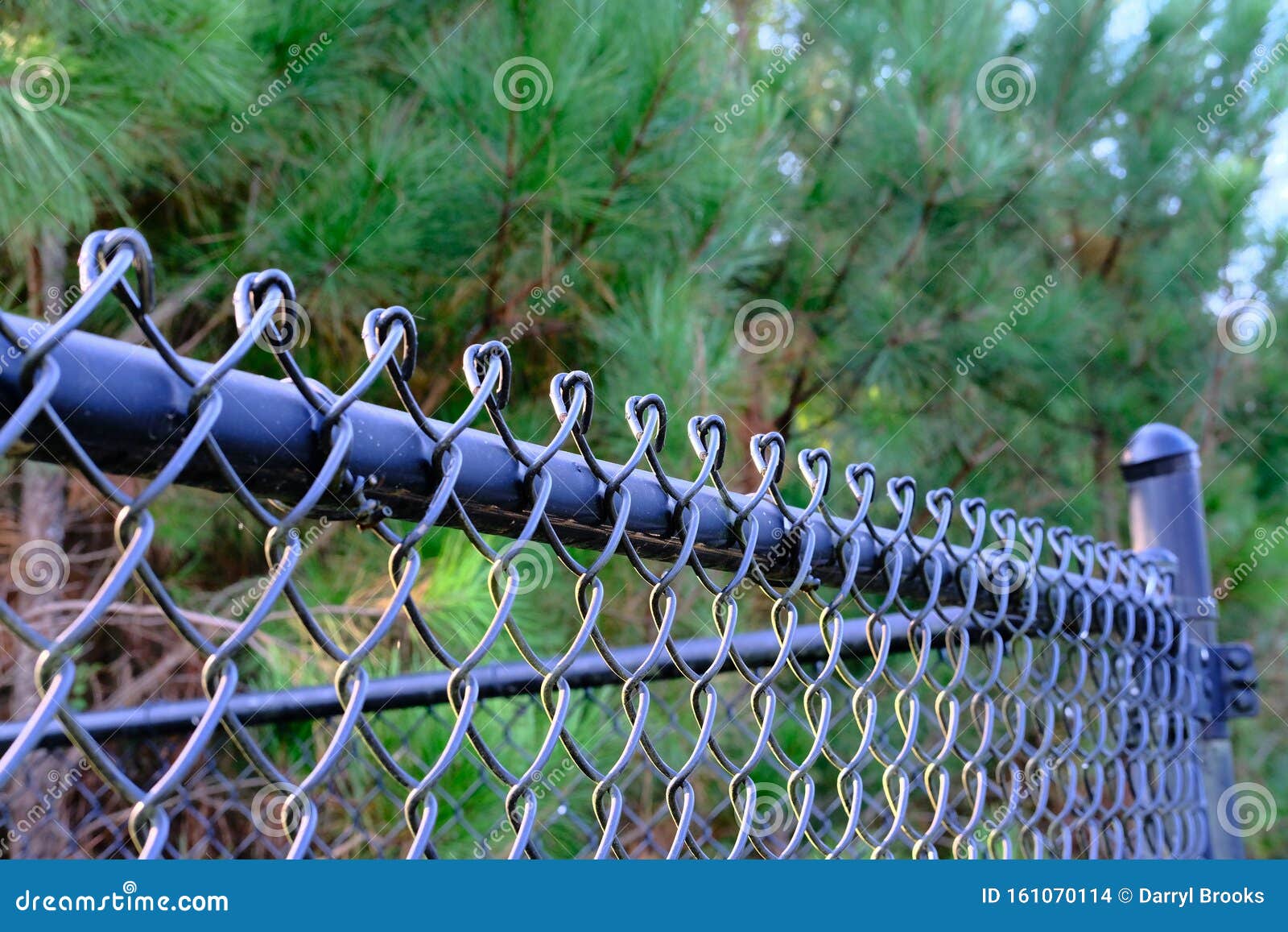 Top of Black Chain Link Fence Stock Photo - Image of metal, chain ...