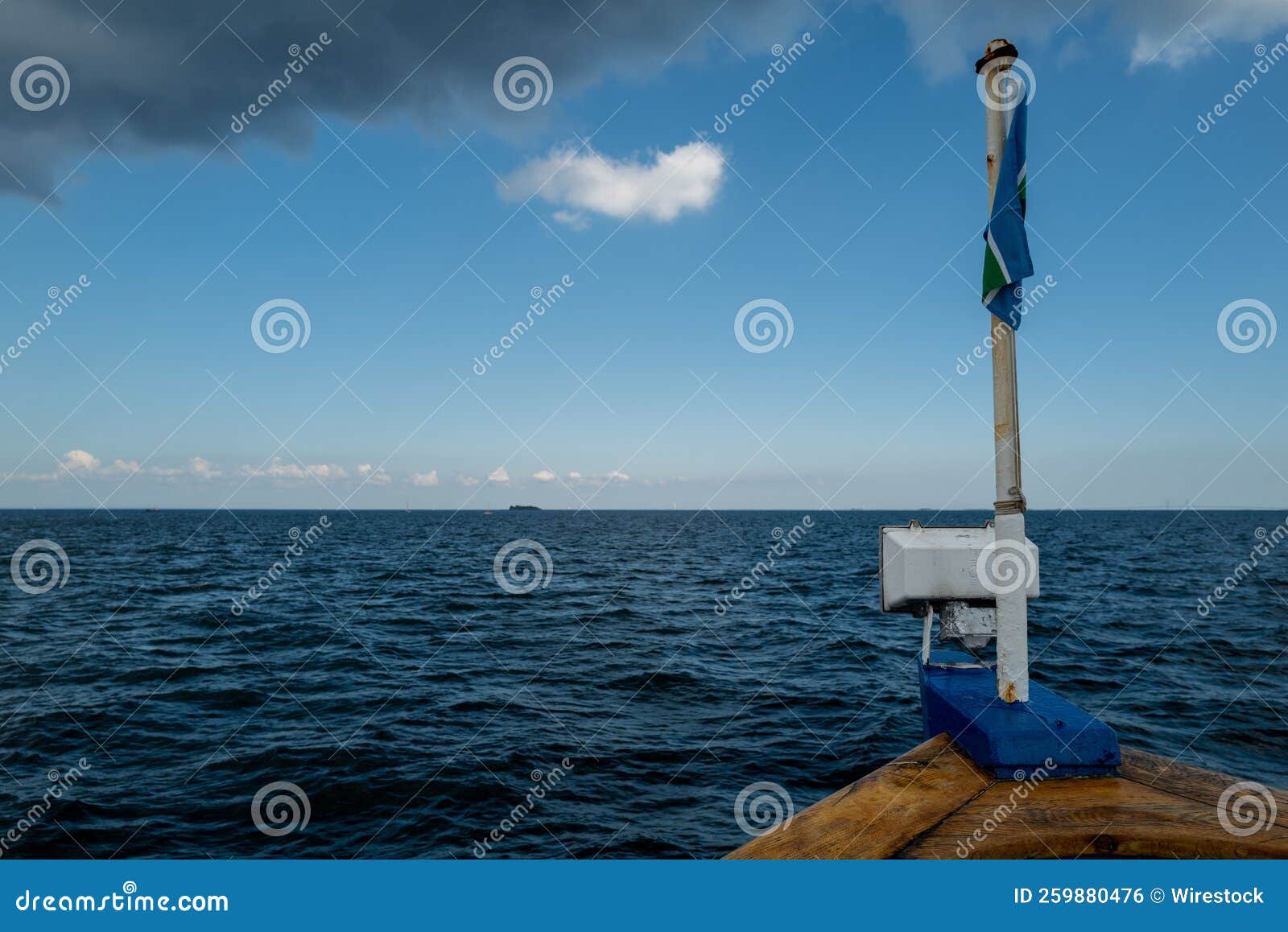 Top of the Boat on the Blue Water with a Seascape View in the ...