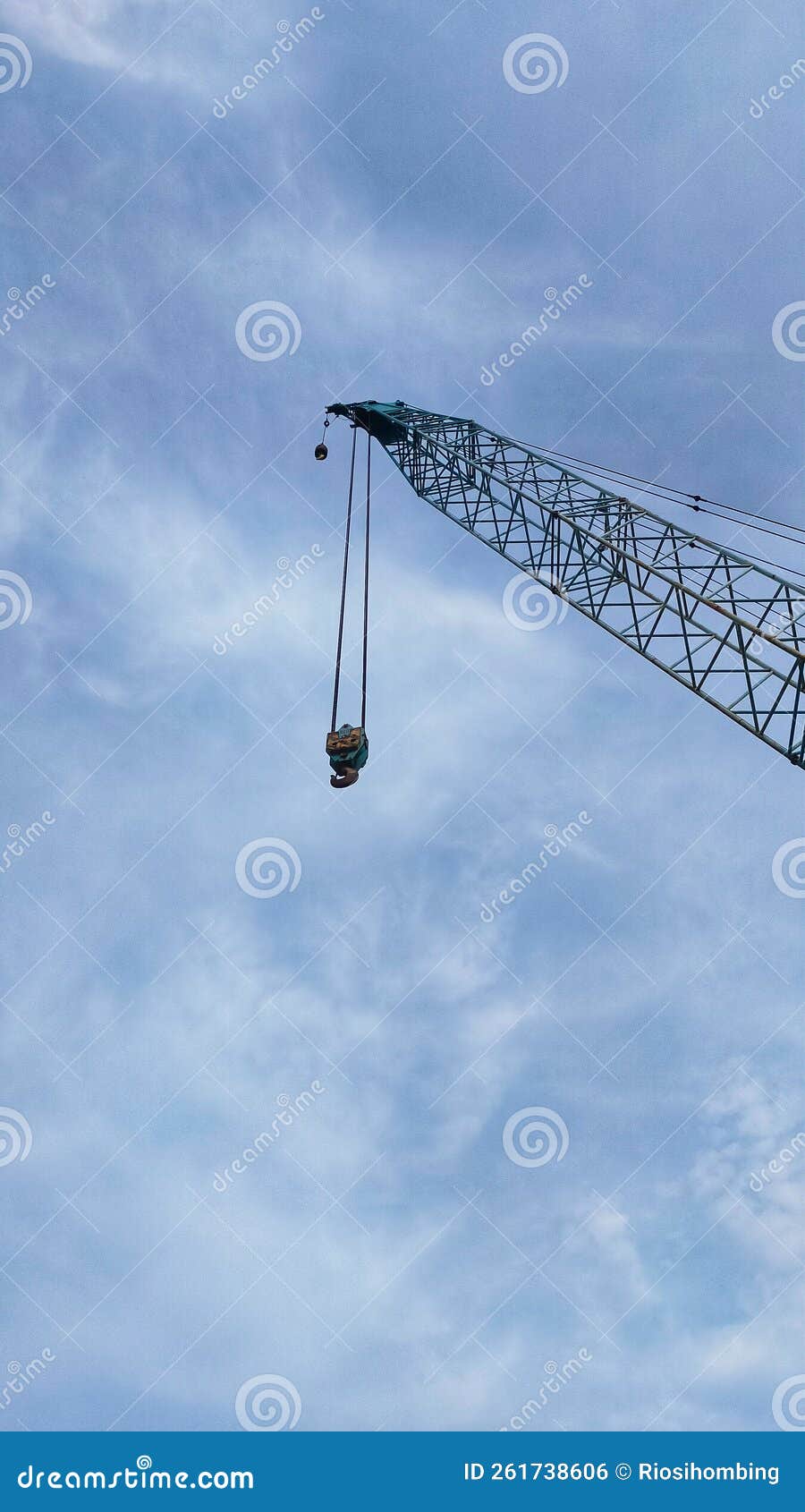 Top Boom of Crawler Crane Rise To the Sky Stock Photo - Image of ...