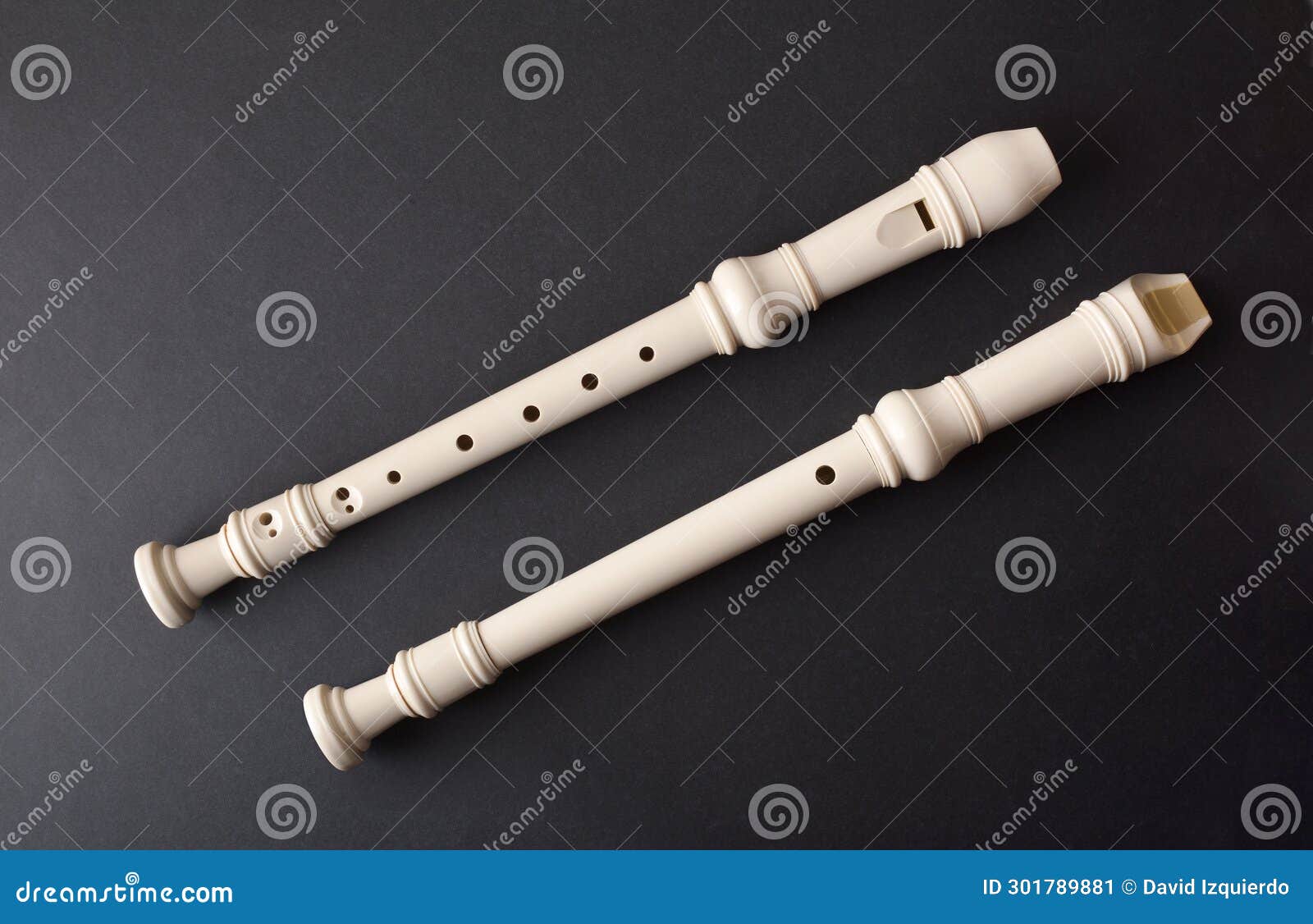 Top and Bottom View of White Recorder on Black Background Stock Image ...